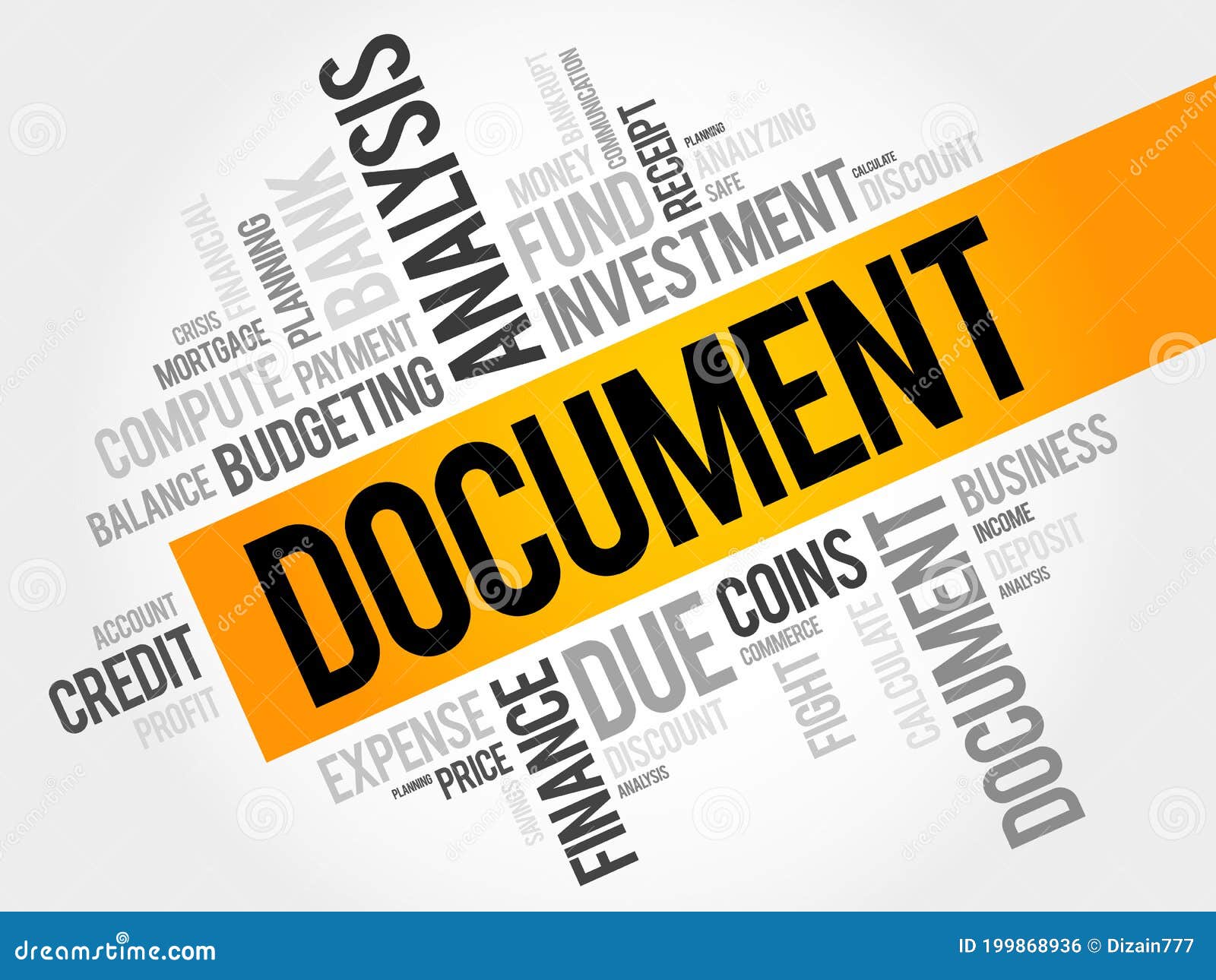 DOCUMENT Word Cloud Background Stock Illustration - Illustration of ...