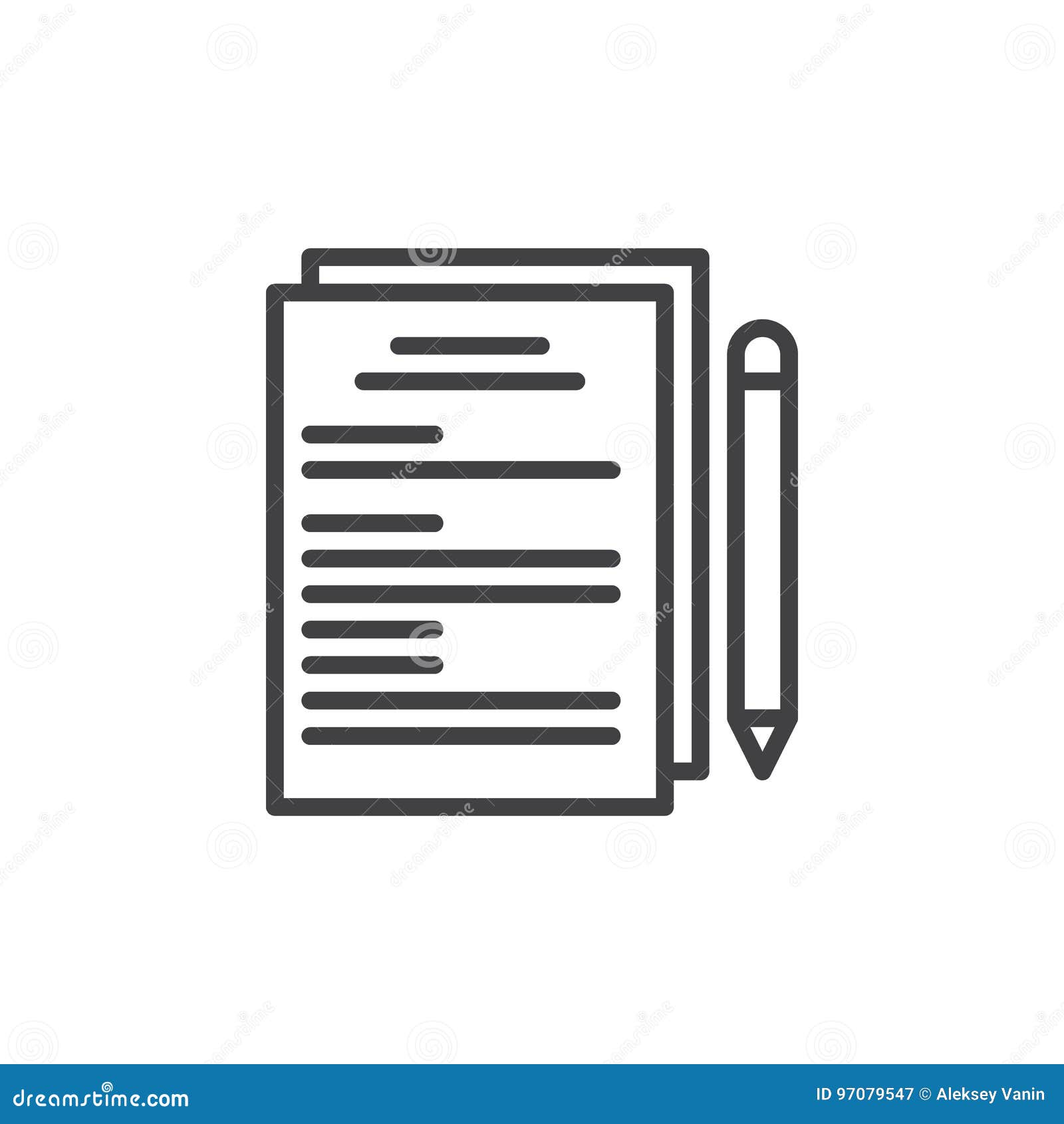 Document Documenten En Het Pictogram Van De Penlijn Vector Illustratie ...