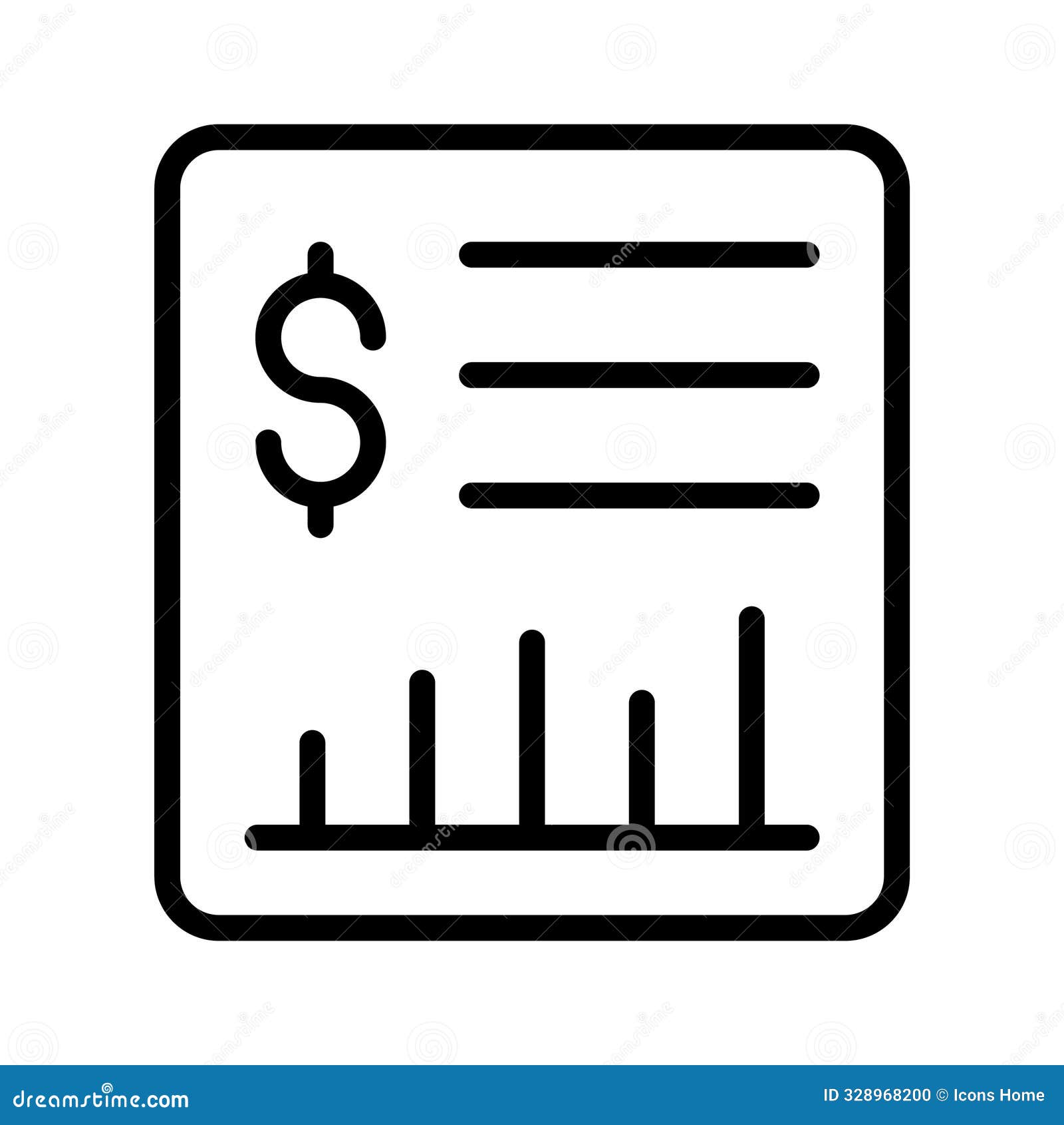 A Document with a Dollar Sign on it Shows the Financial Statement Icon ...