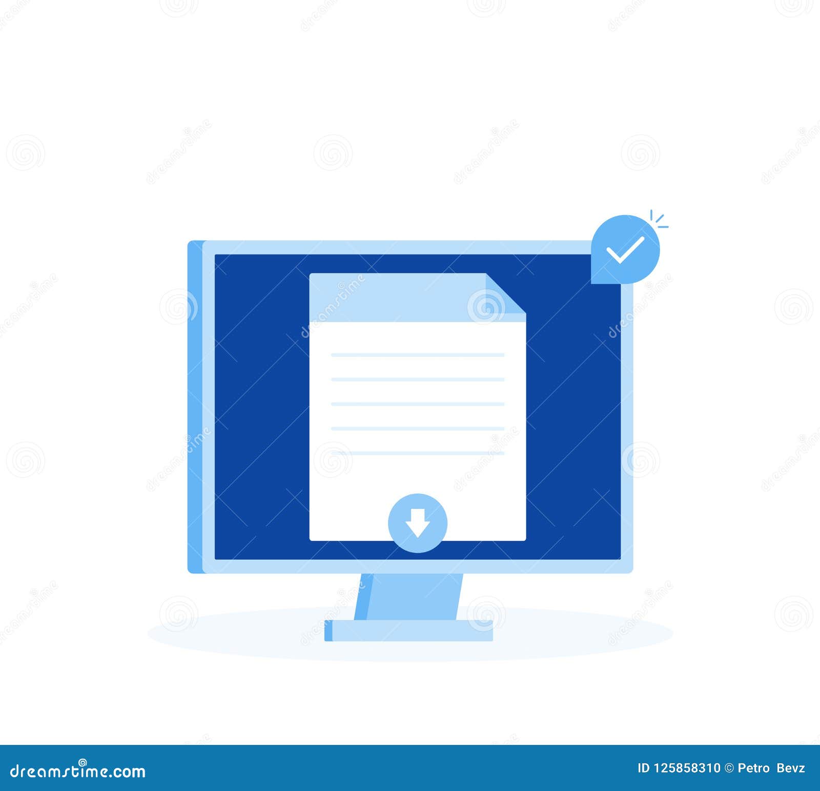 Document Download Button on Computer Screen. Document Icon and Desktop ...
