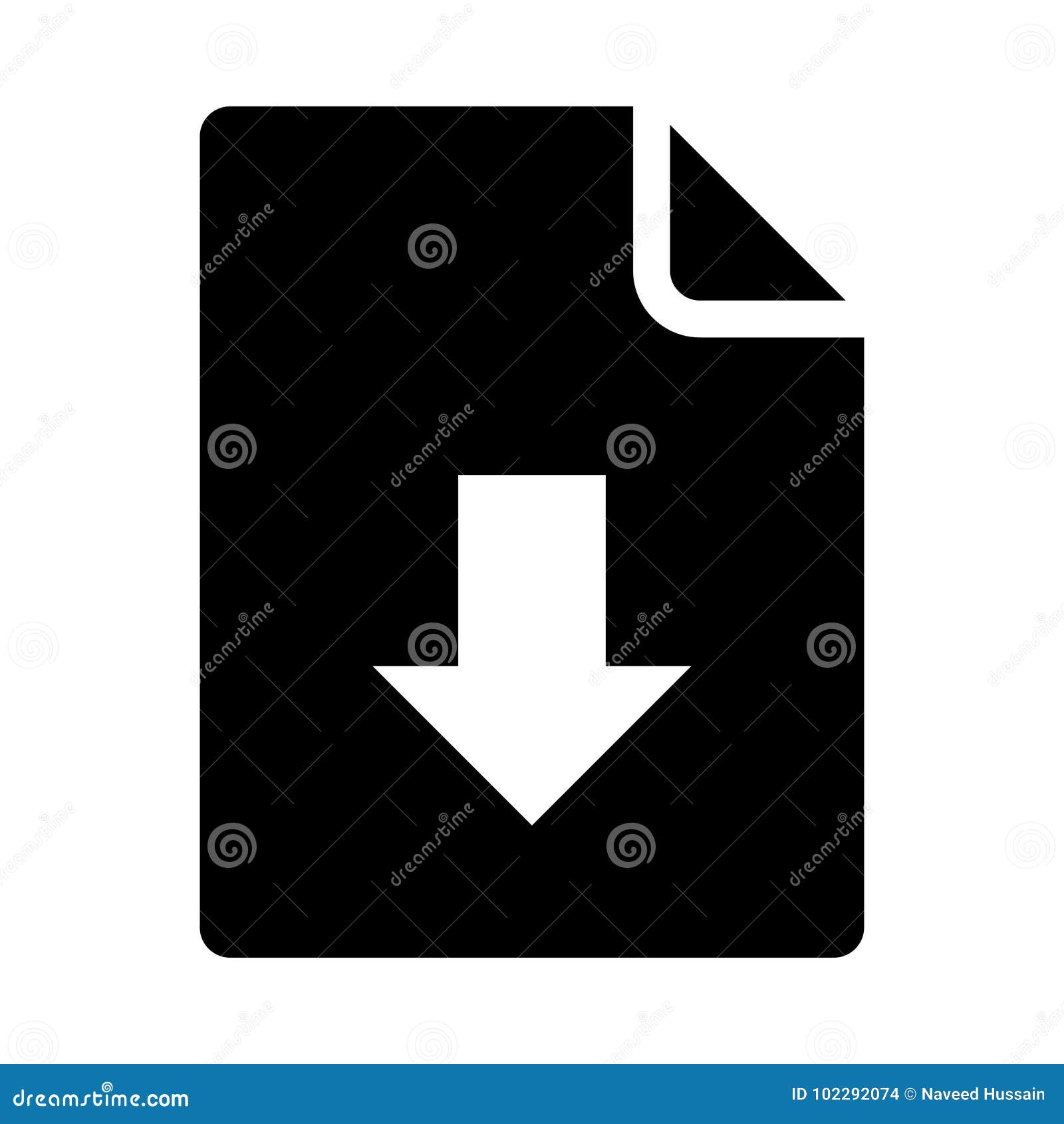 Document download icon stock vector. Illustration of online - 102292074