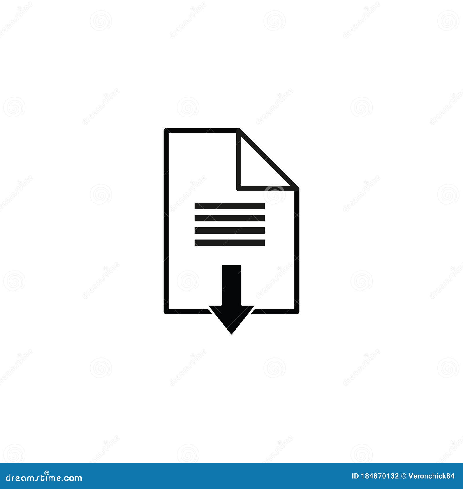 Document Download Icon. Vector Download Page Symbol Stock Vector ...