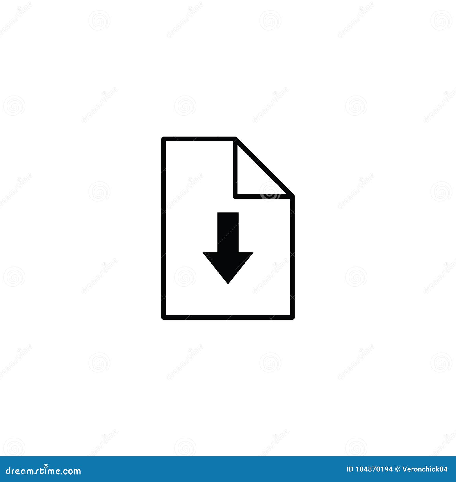 Document Download Icon. Vector Download Page Symbol Stock Vector ...