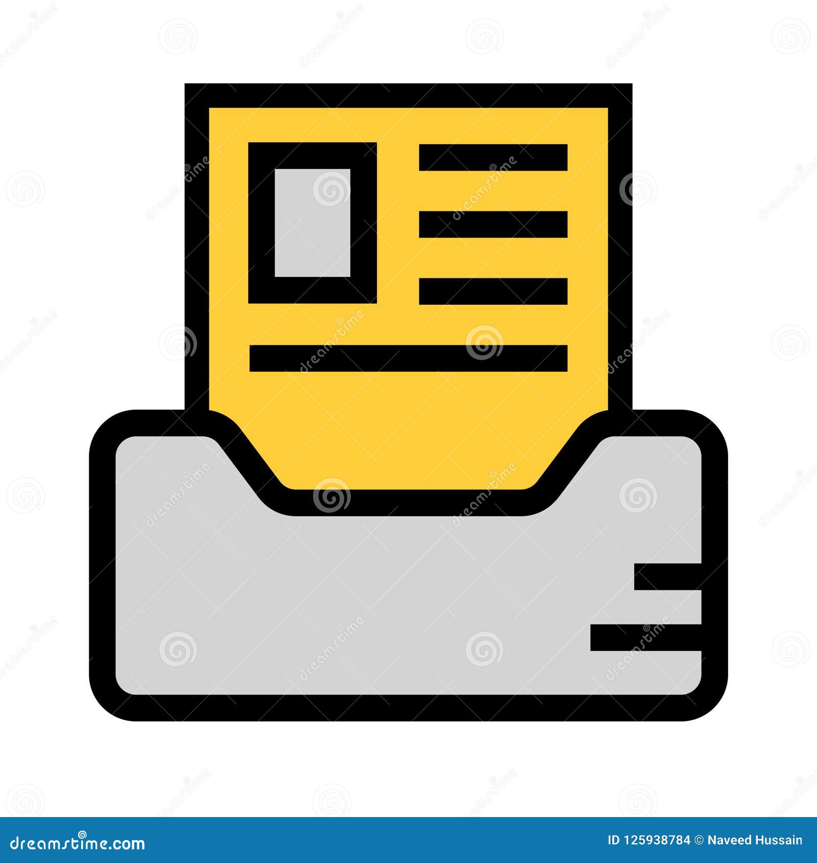 Document Drawer Color Line Icon Stock Illustration - Illustration of ...