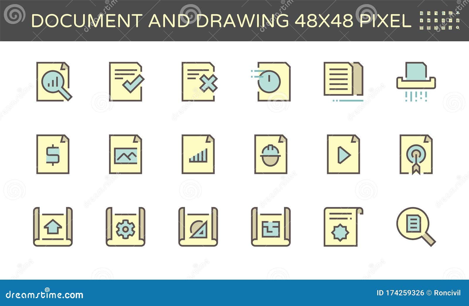 Document and Drawing Vector Icon Stock Vector - Illustration of ...