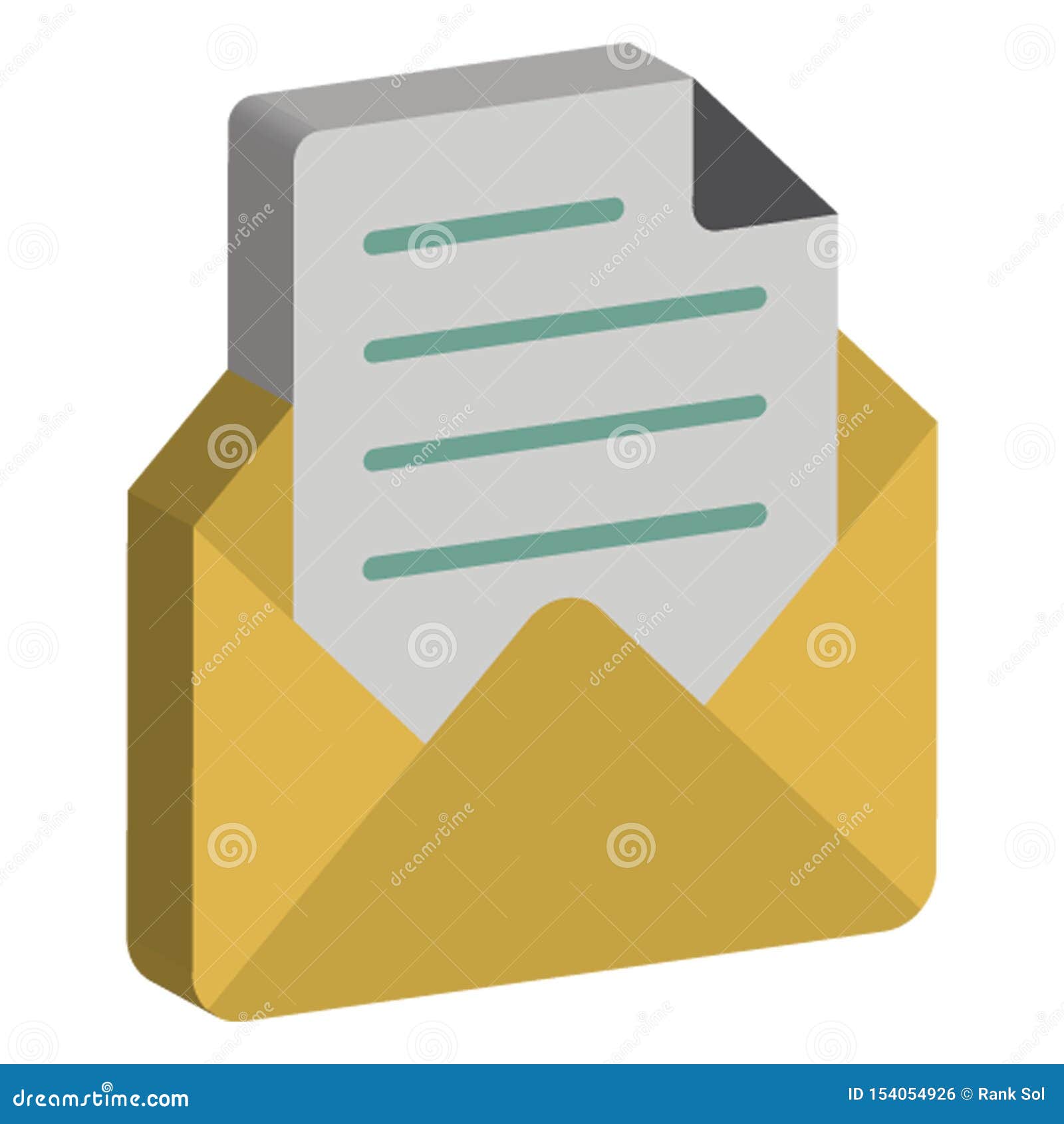 Document, Email Isolated Vector Icon Which Can Be Easily Edited Stock ...