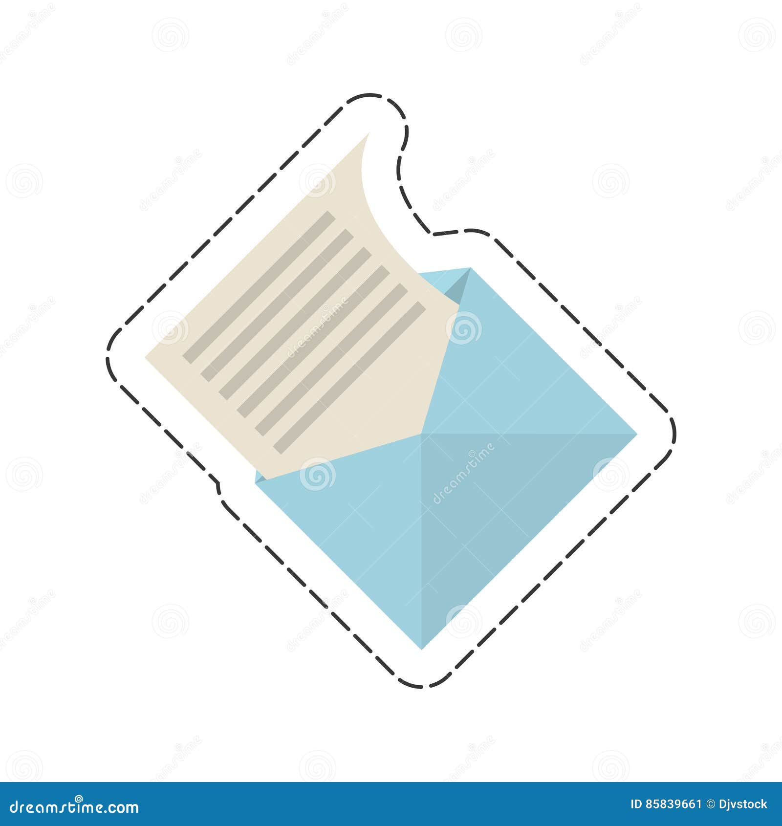 Document with Envelope Icon Image Stock Illustration - Illustration of ...