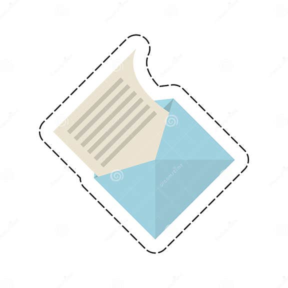Document with Envelope Icon Image Stock Illustration - Illustration of ...