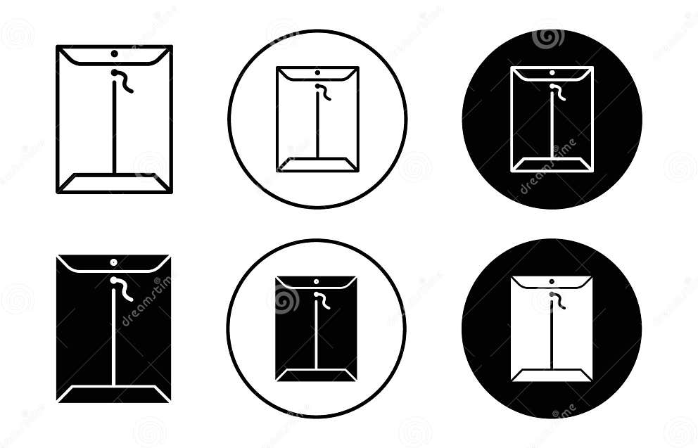 Document Envelope Icon Outline Flat Icon Stock Illustration ...