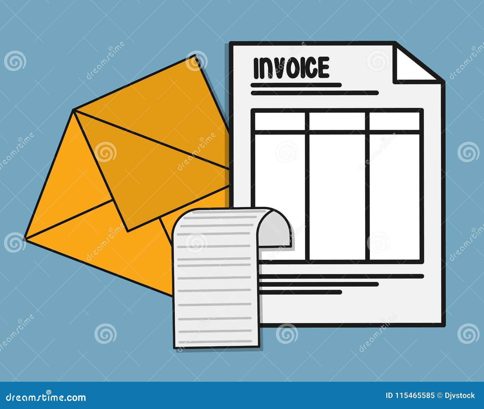 Document Envelope Paper Invoice Payment Icon. Vector Graphic Stock ...
