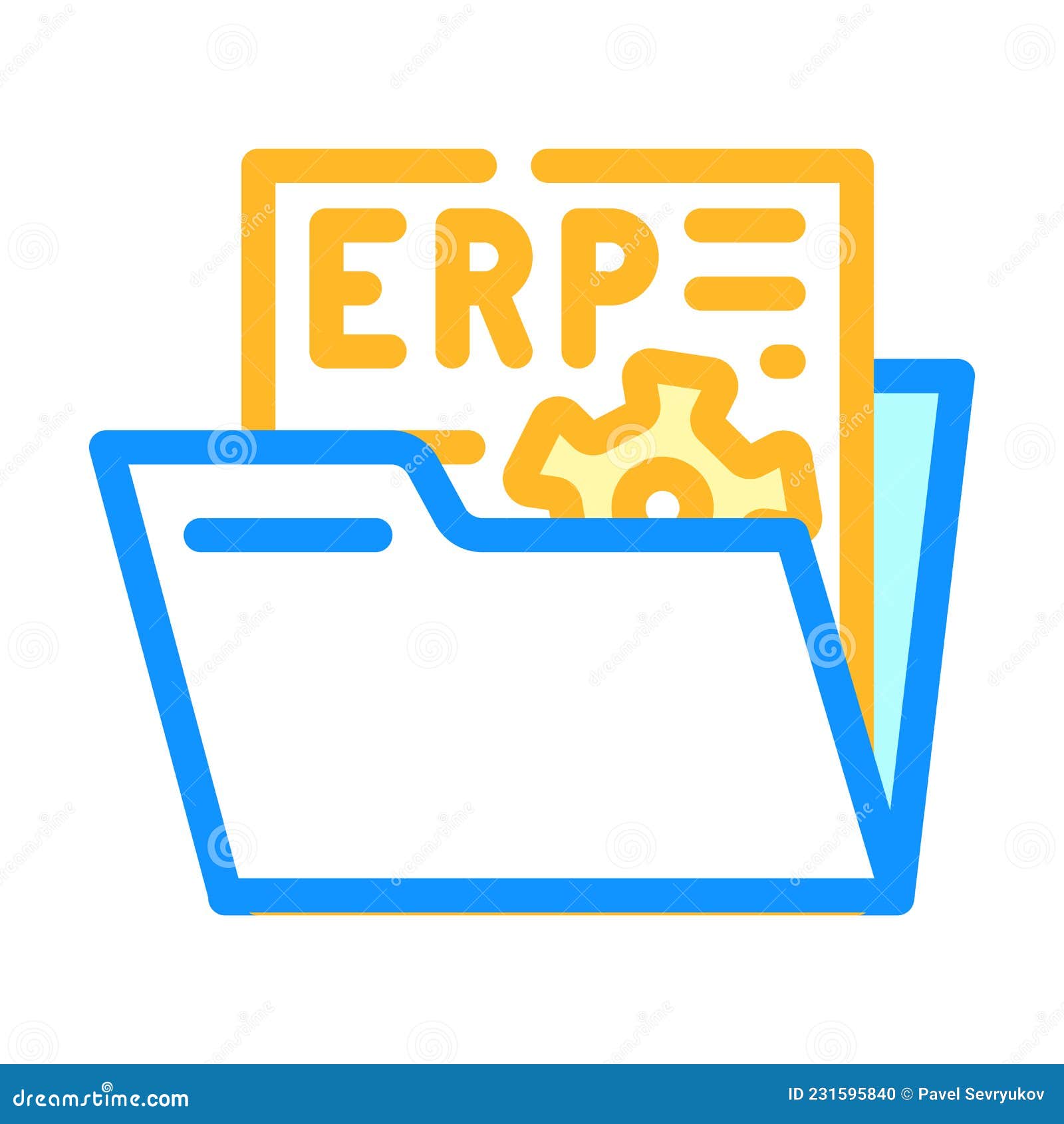 Document Erp Color Icon Vector Illustration Stock Vector - Illustration ...