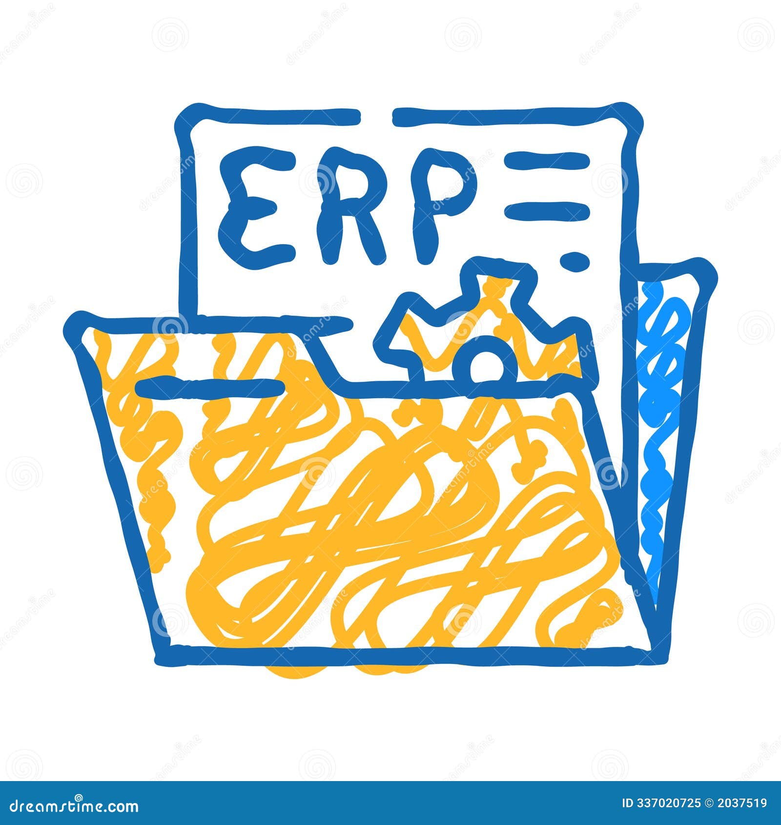 Document Erp Icon Doodle Illustration Stock Vector - Illustration of ...