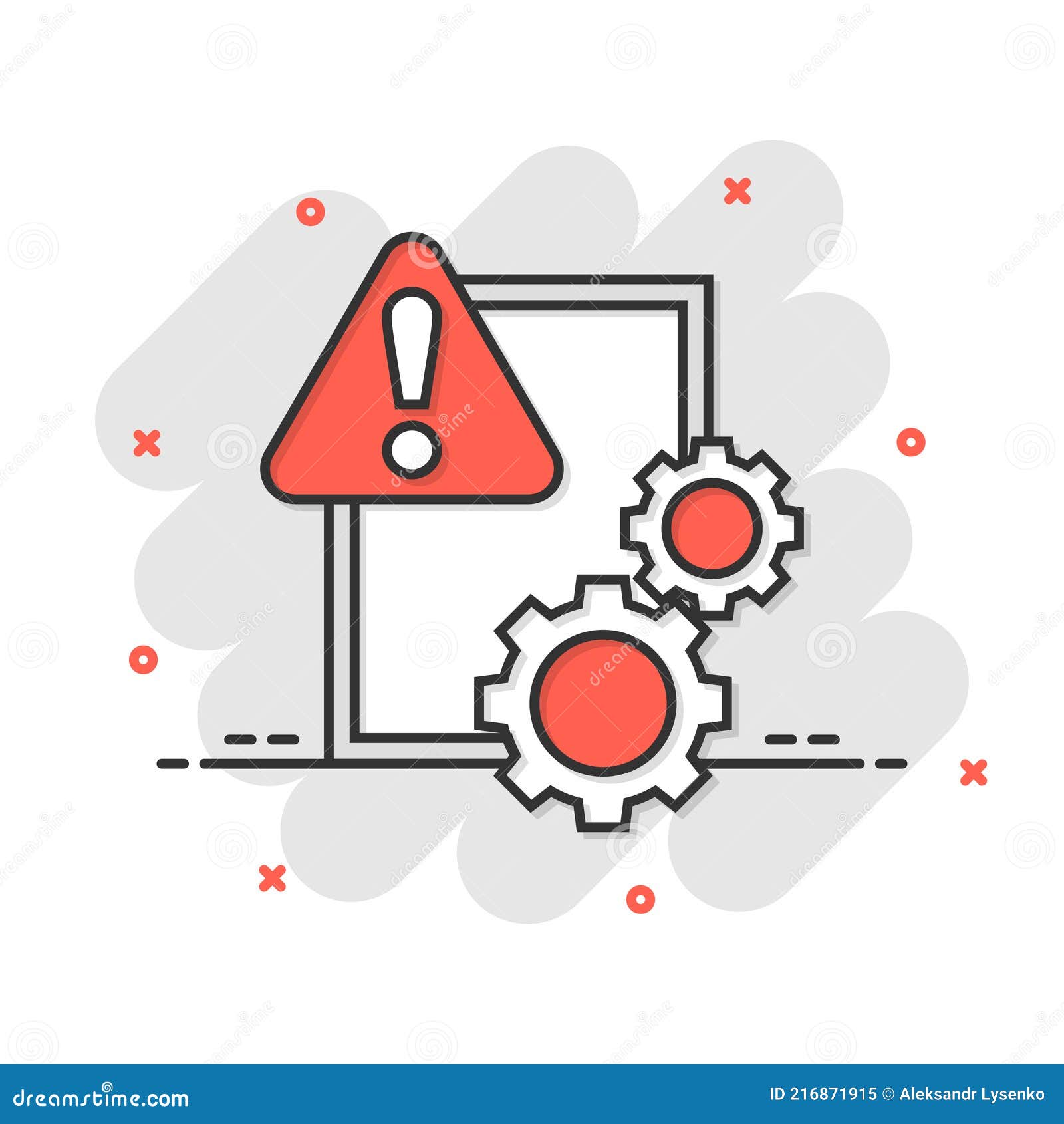 Document Error Icon in Comic Style. Broken Report Cartoon Vector ...