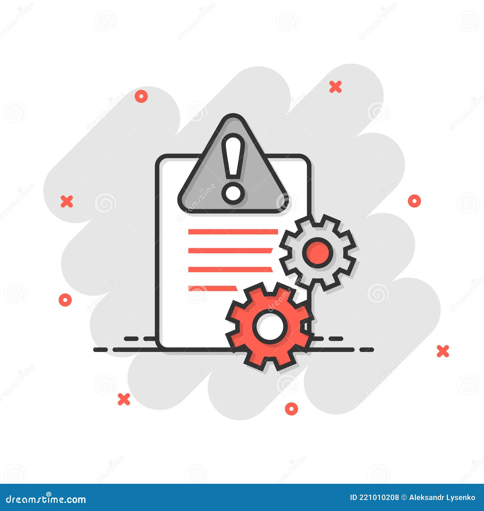 Document Error Icon in Comic Style. Broken Report Cartoon Vector ...