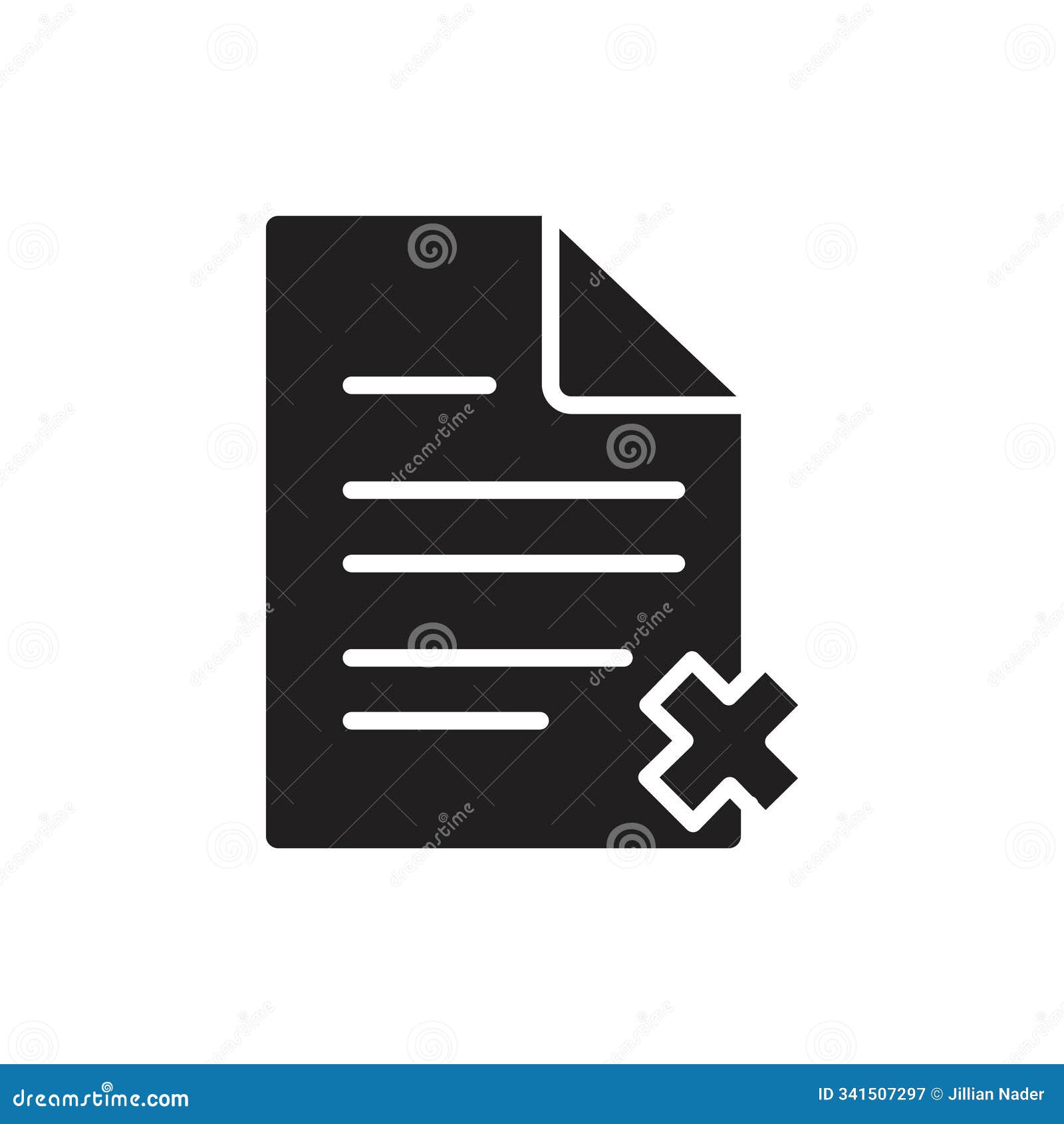 Document Error Icon Flat Line Illustration Stock Illustration ...