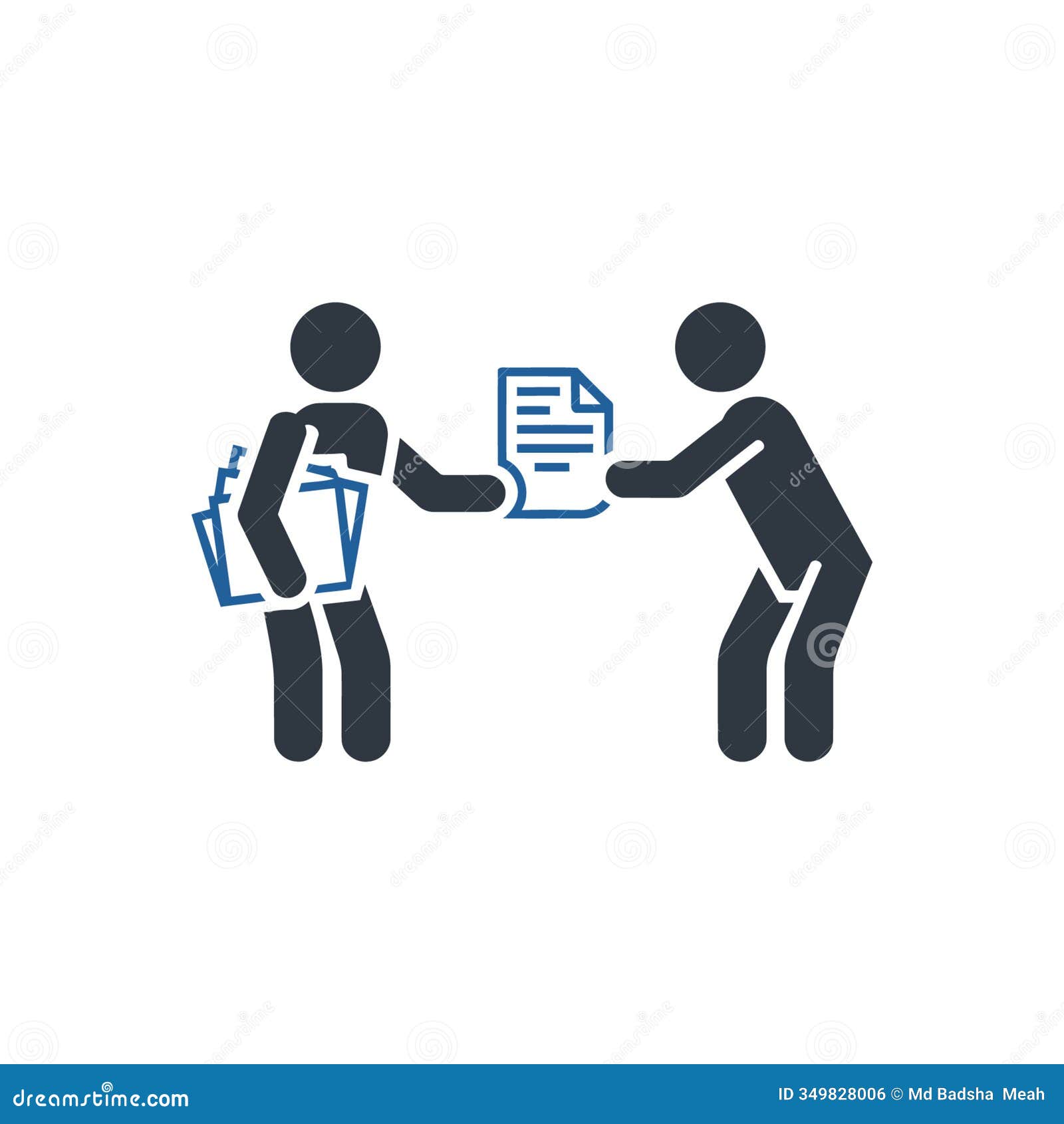 Document Exchange Action Icon Stock Vector - Illustration of office ...