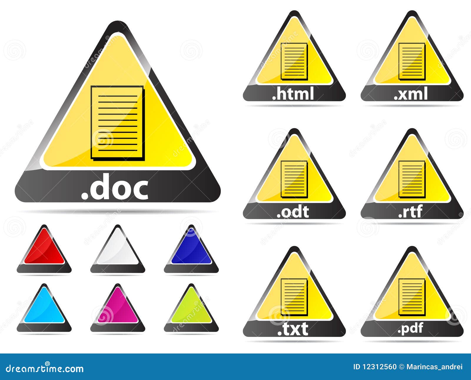 Document extension icons stock vector. Illustration of address - 12312560