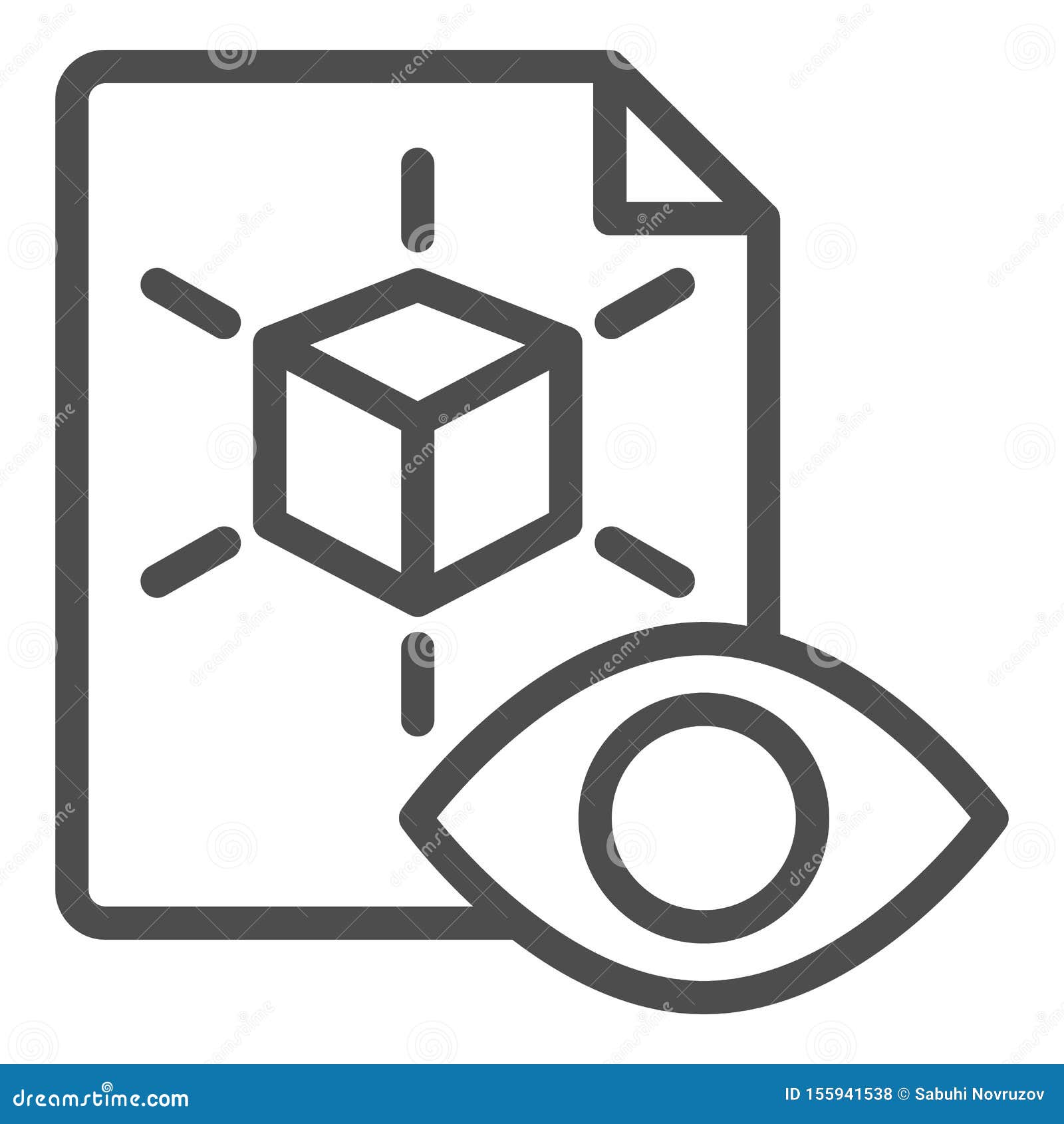 Document with Eye Line Icon. 3D Project Vector Illustration Isolated on ...