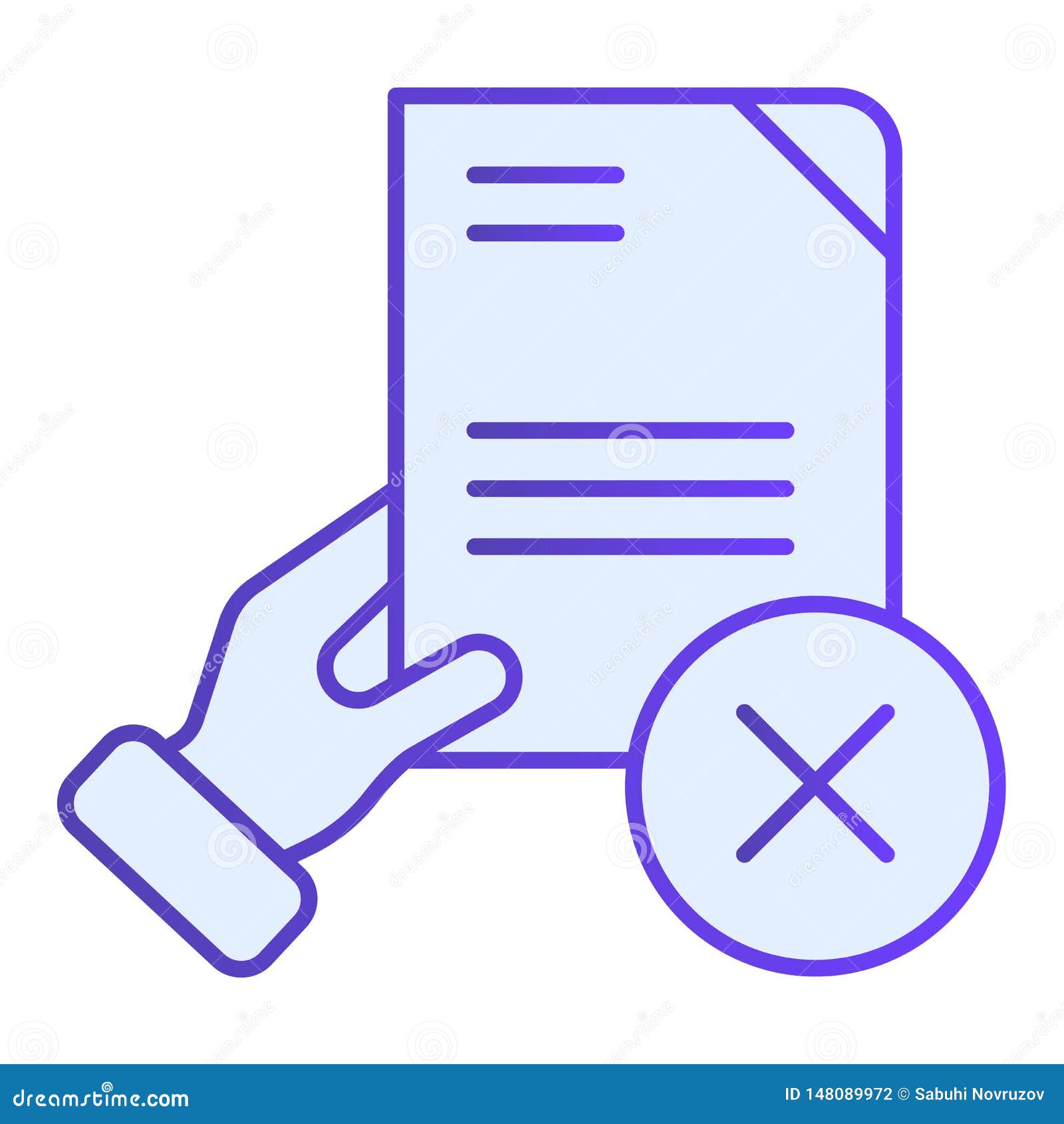 Document Fail Flat Icon. Quality Control Fail Blue Icons in Trendy Flat ...