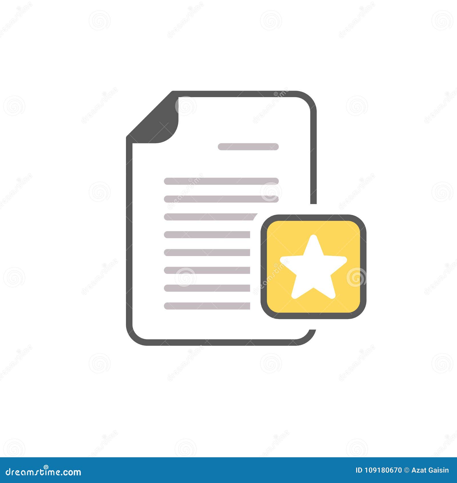 Document Favorite File Page Star Icon Stock Vector - Illustration of ...