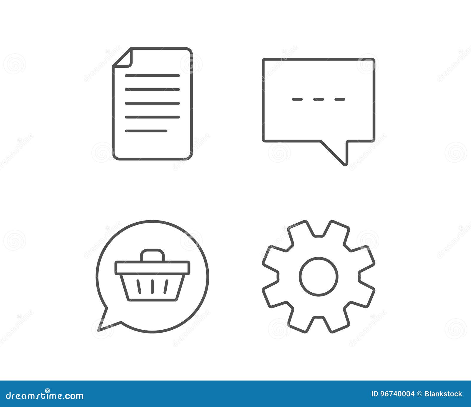 Document File, Chat and Service Line Icons. Stock Vector - Illustration ...