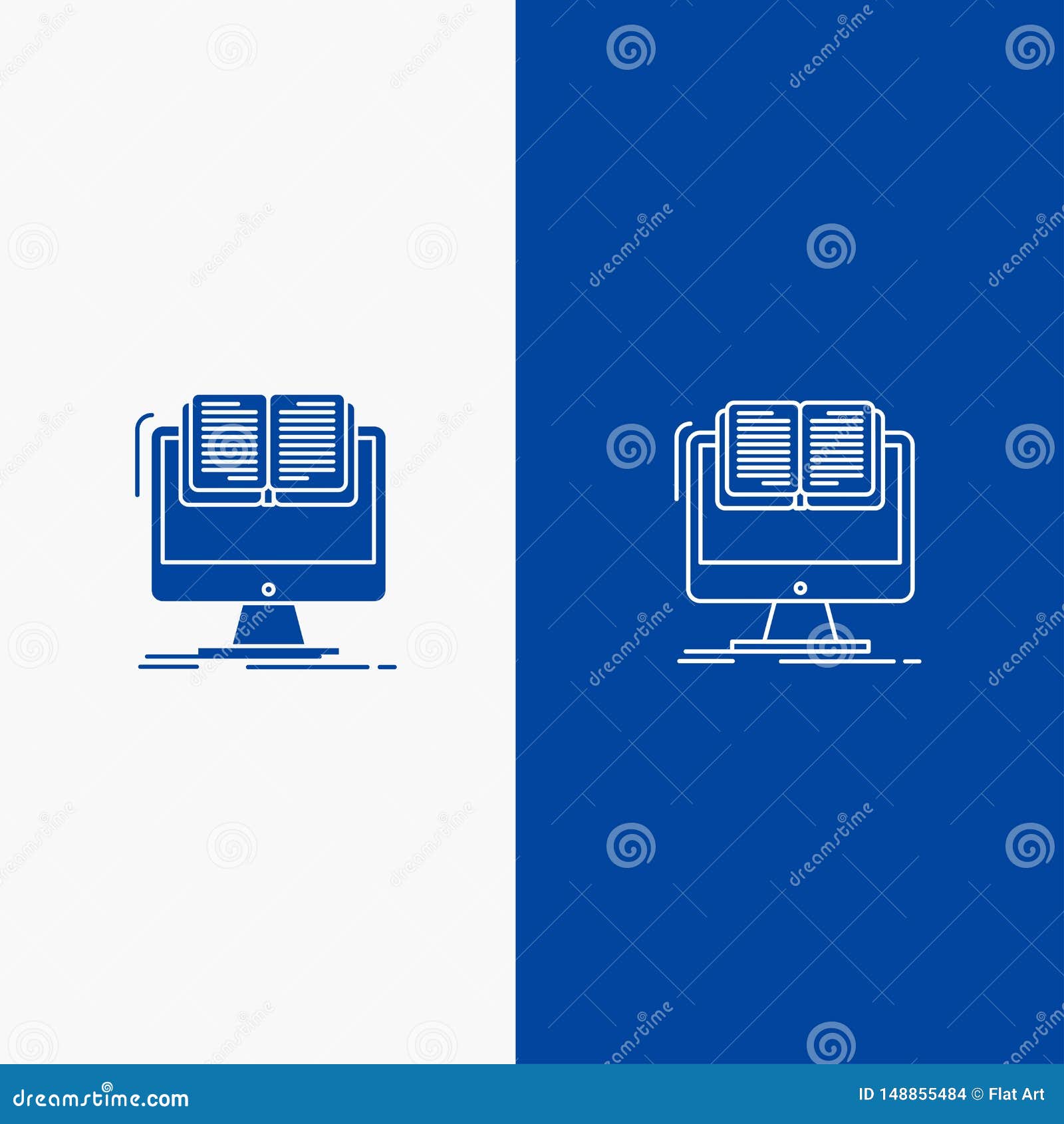 Document, File, Computer, Cv, Book Line and Glyph Solid Icon Blue ...