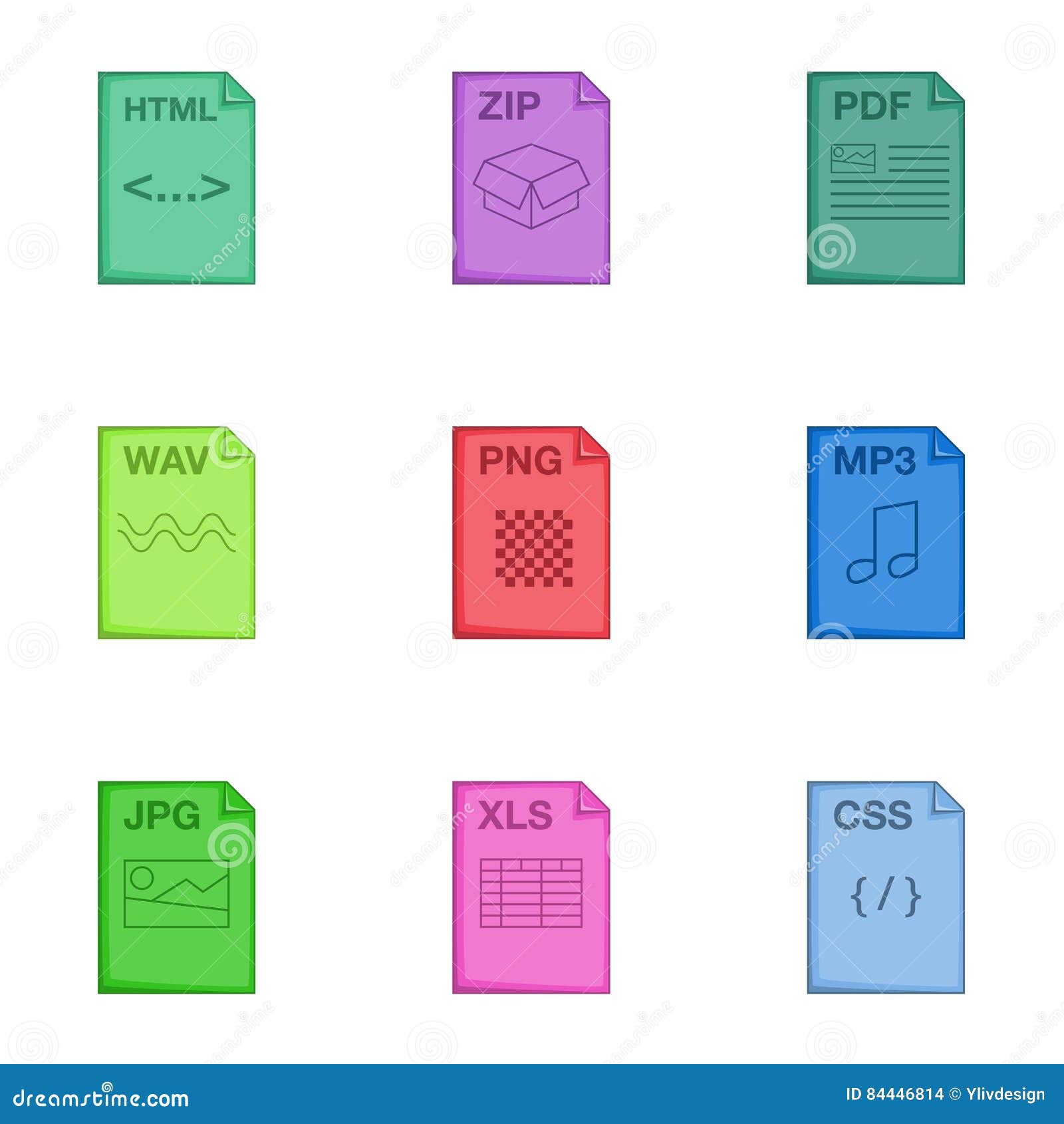 Document File Format Icons Set, Cartoon Style Stock Vector ...