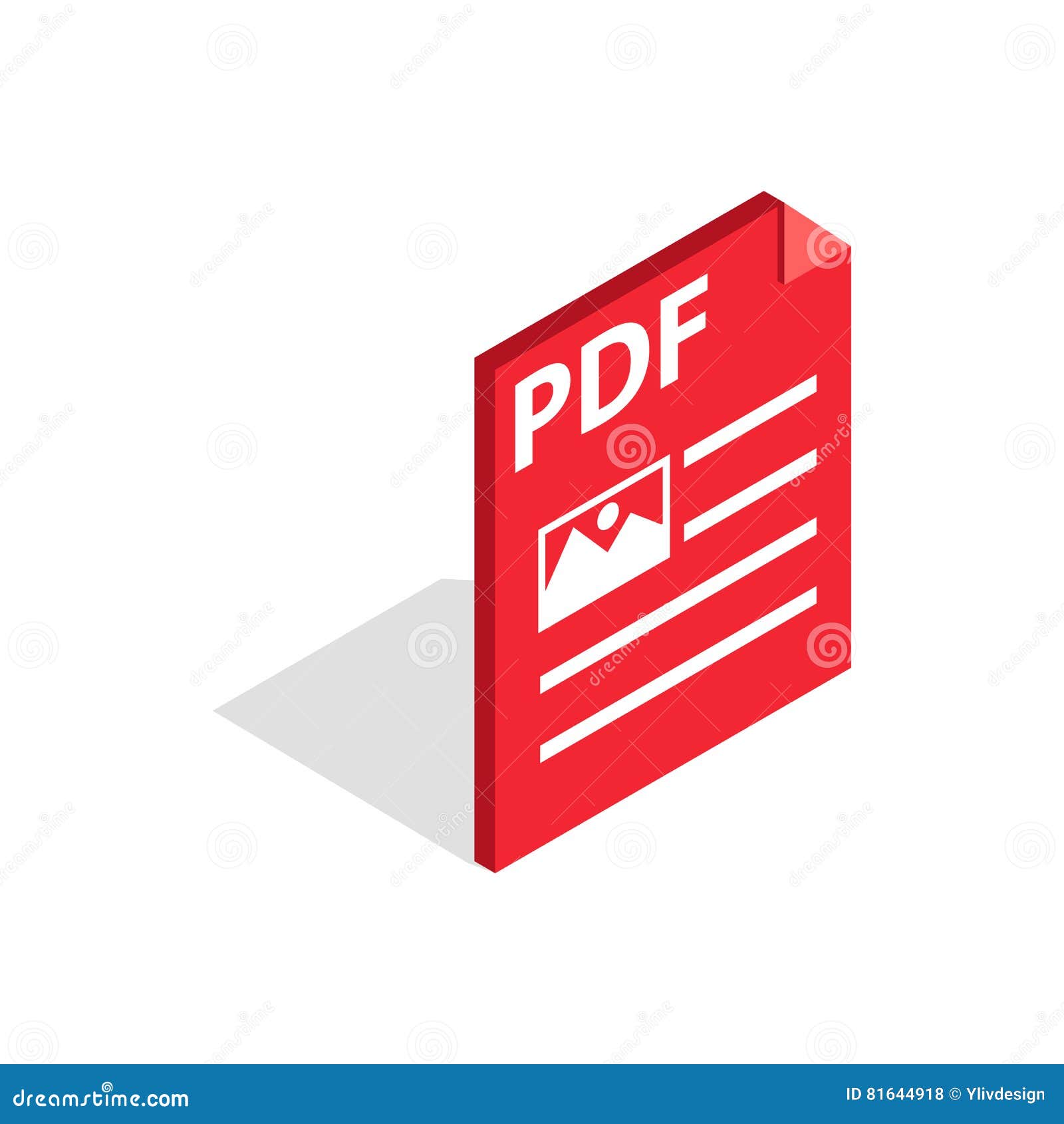 Document File Format PDF Icon, Isometric 3d Style Stock Vector ...