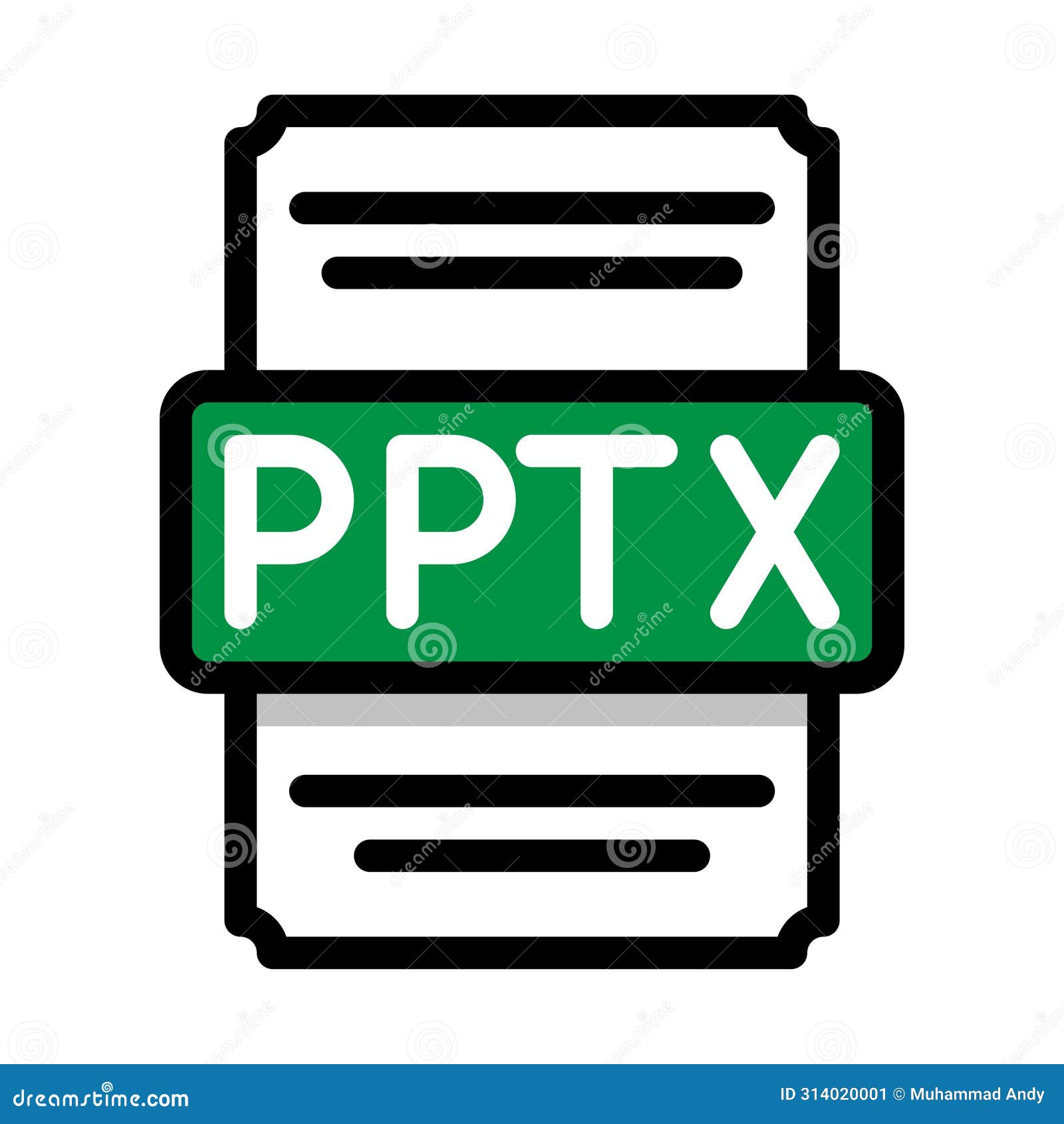 Document File Format Pptx Spreadsheet Icon. with Outline and Color in ...