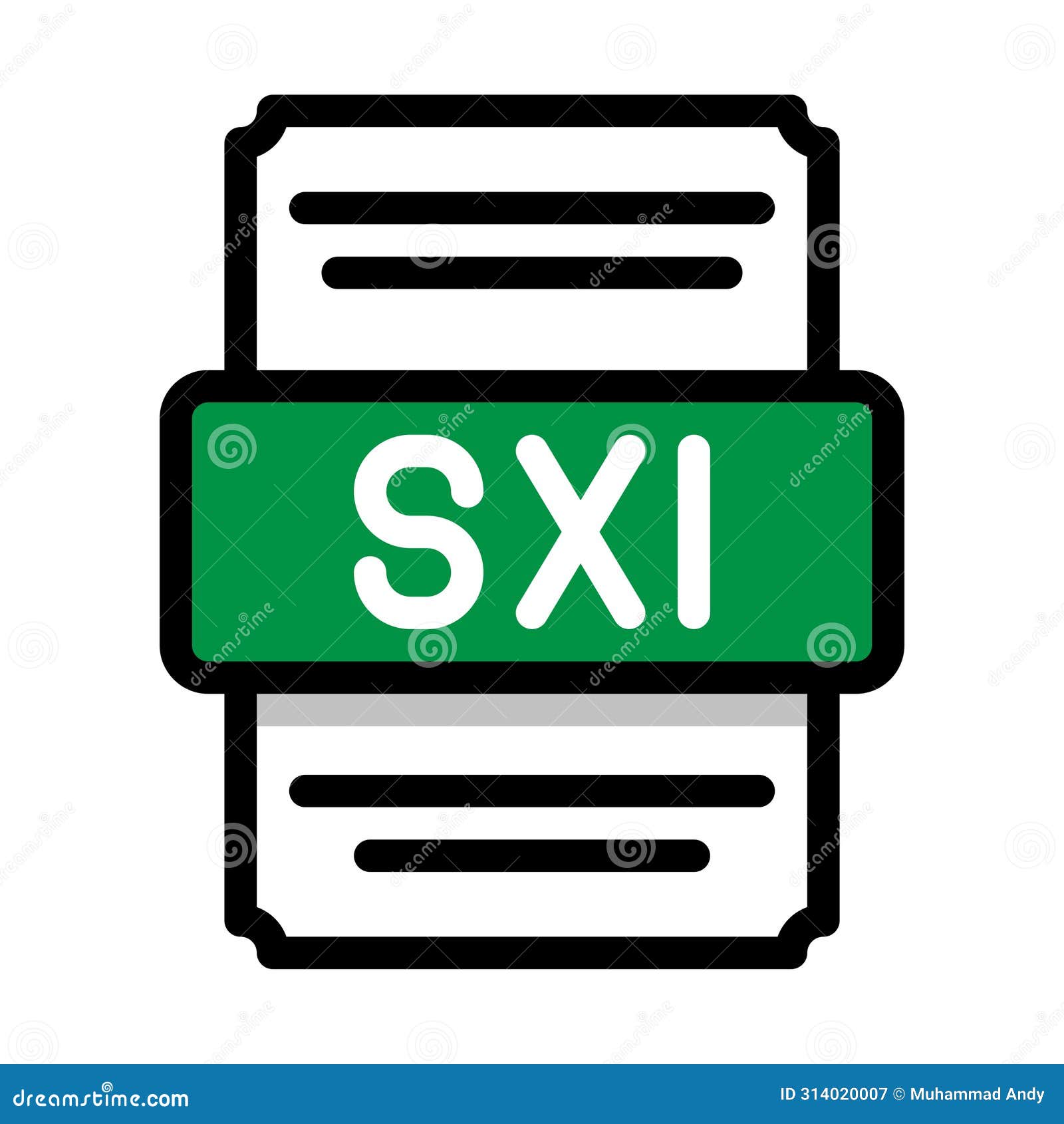 Document File Format Sxi Icon Spreadsheet. with Outline and Color in ...