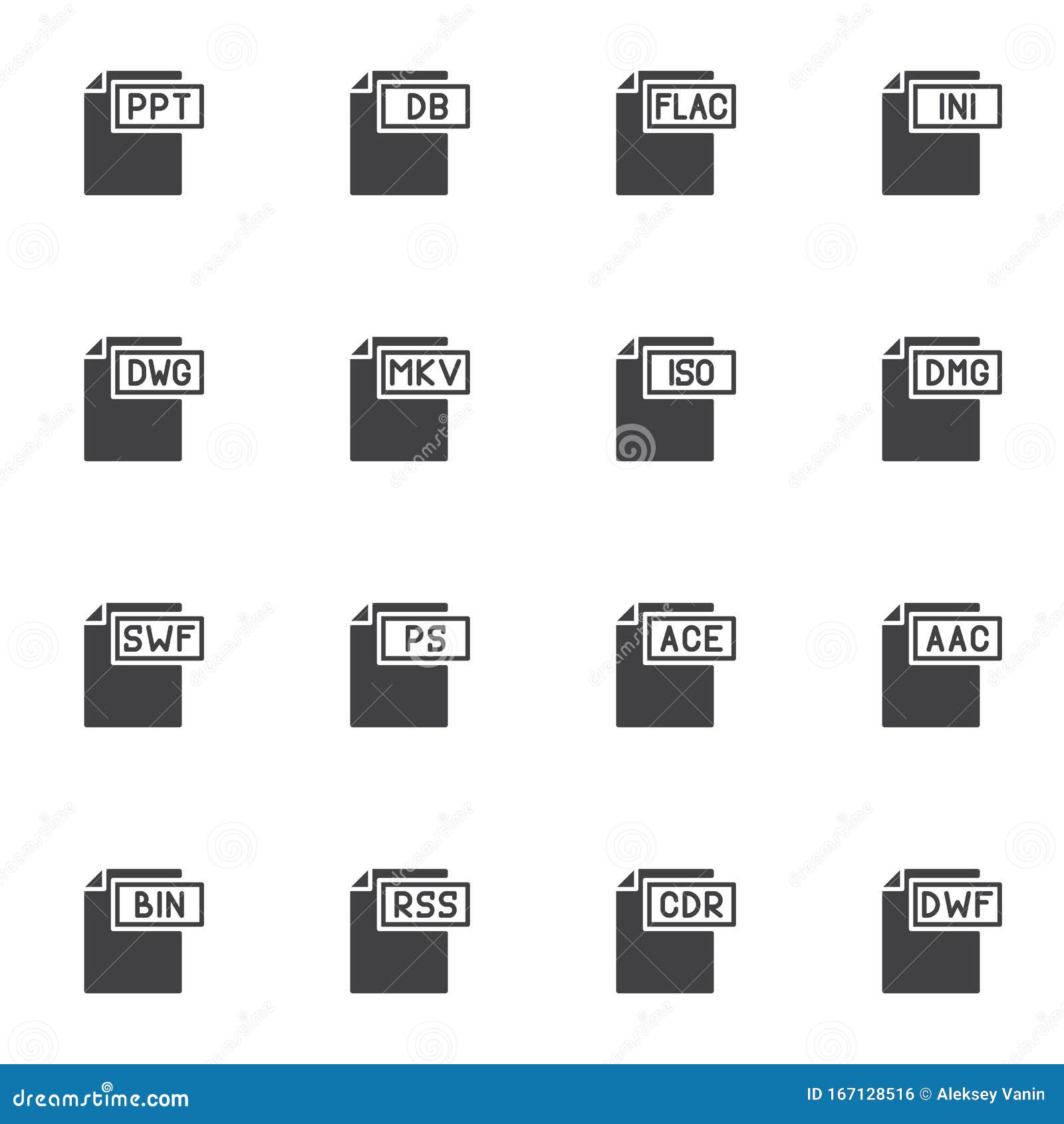 Document File Format Vector Icons Set Stock Vector - Illustration of ...