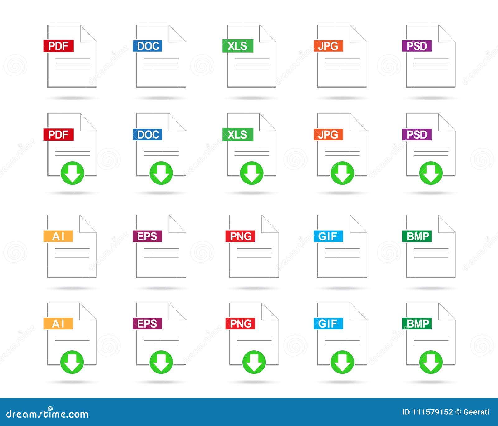 Document File Icon and Document File Download Icon Set, Vector ...