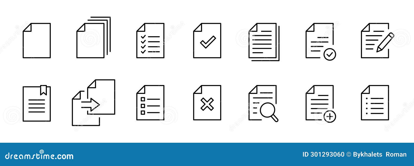 Document, File Icon. Paper Document, File Vector Icon Collection Stock ...