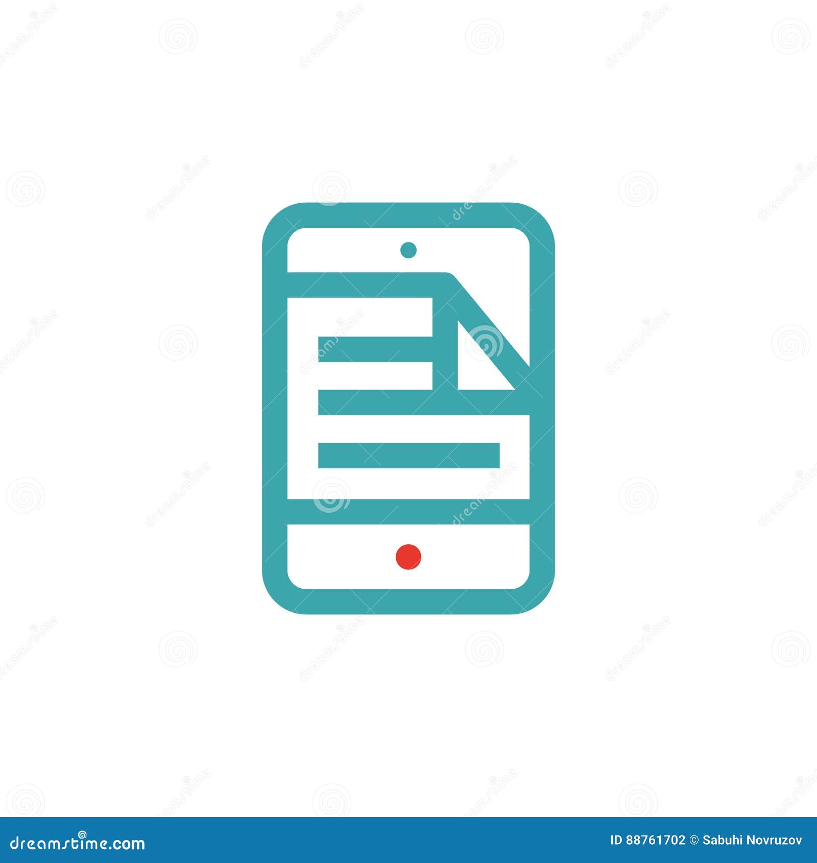 Document File Icon on Tablet Screen Vector Illustration. Stock Vector ...