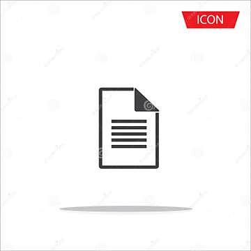 Document File Icon on White Background Stock Vector - Illustration of ...