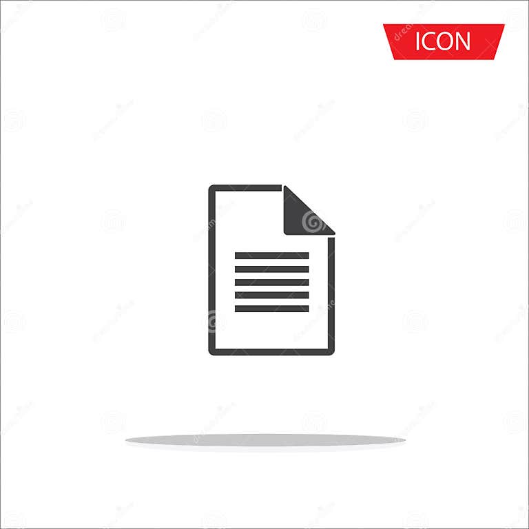 Document File Icon on White Background Stock Vector - Illustration of ...