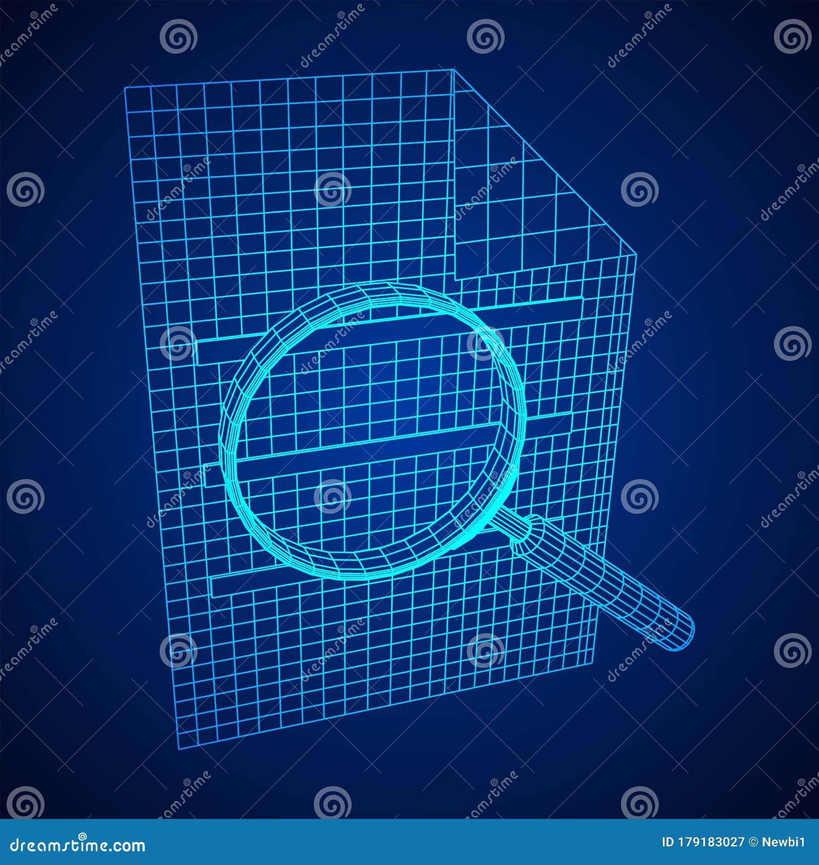 Document File with Magnifying Glass Stock Vector - Illustration of ...