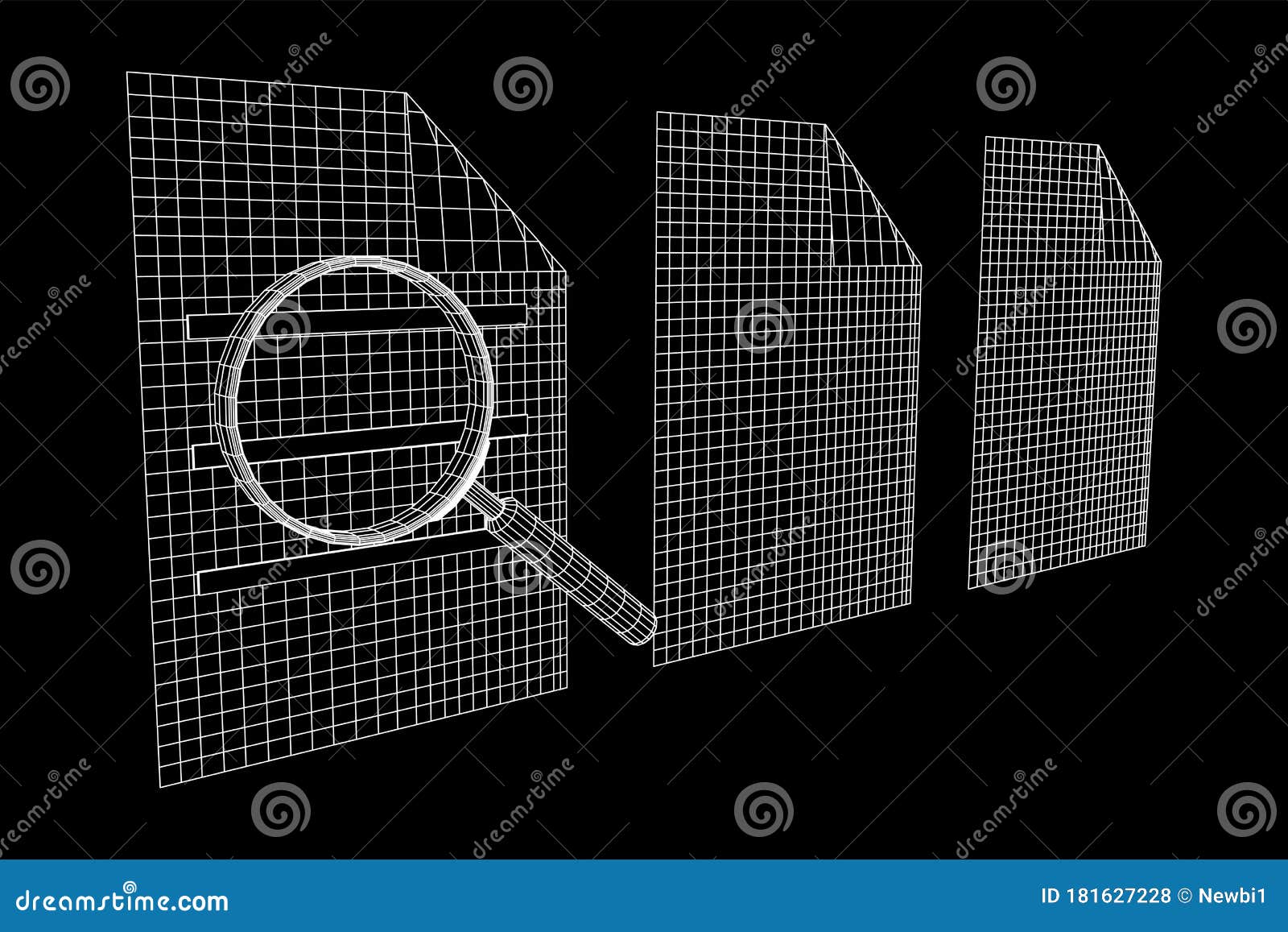 Document File with Magnifying Glass Stock Vector - Illustration of ...