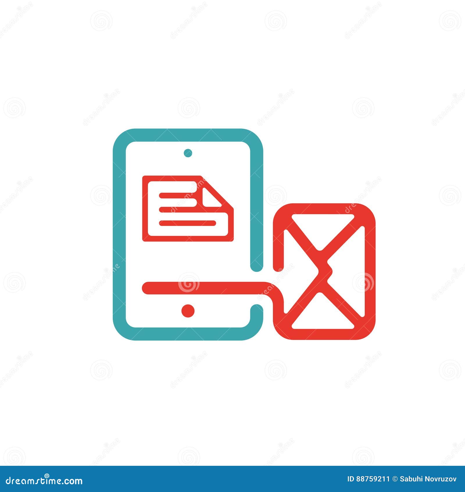 Document File Mail Icon on Tablet Laptop Vector Illustration Stock ...