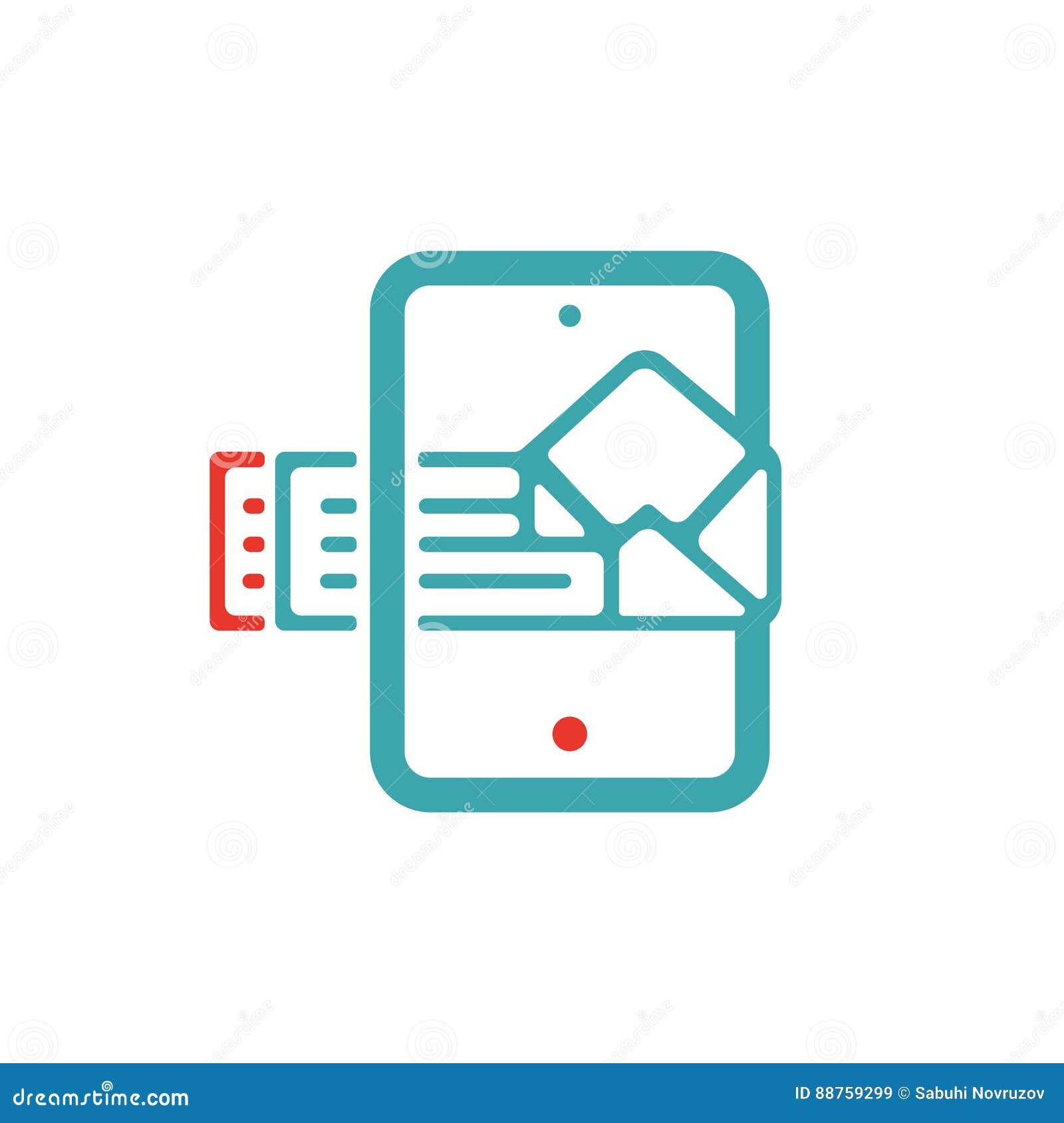 Document File Mail Icon on Tablet Laptop Vector Illustration Stock ...