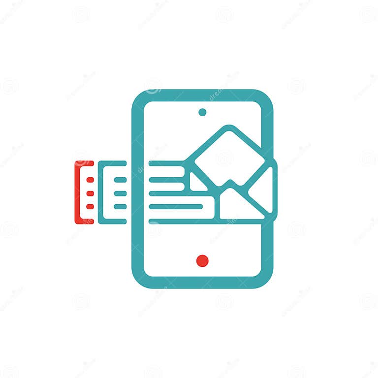 Document File Mail Icon on Tablet Laptop Vector Illustration Stock ...