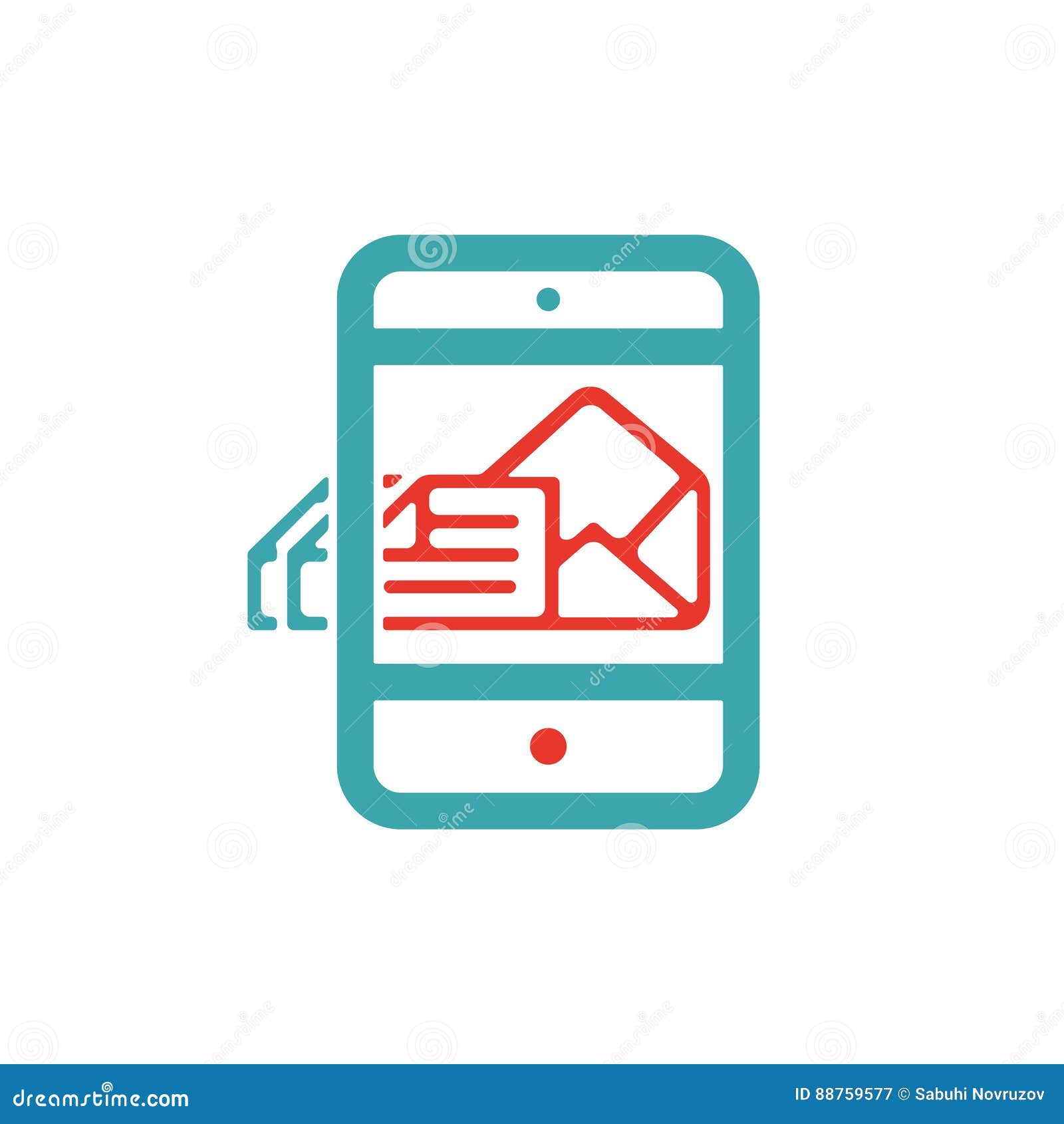 Document File Mail Icon on Tablet Laptop Vector Illustration Stock ...