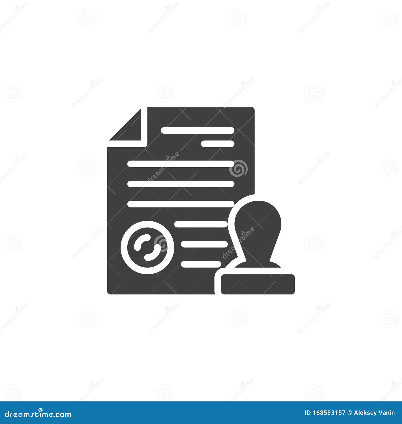 Document File with an Official Stamp Vector Icon Stock Vector ...