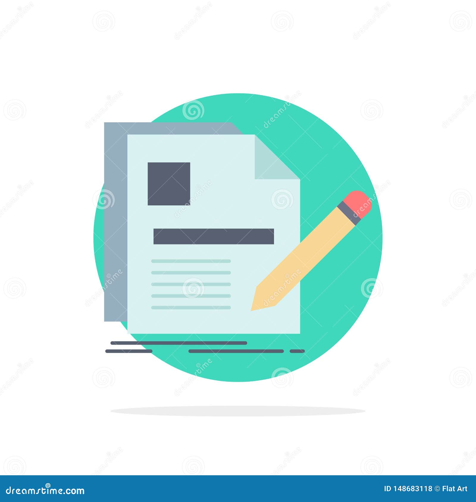 Document, File, Page, Pen, Resume Flat Color Icon Vector Stock Vector ... Document, File, Page, Pen, Resume Flat Color Icon Vector Stock Vector ...