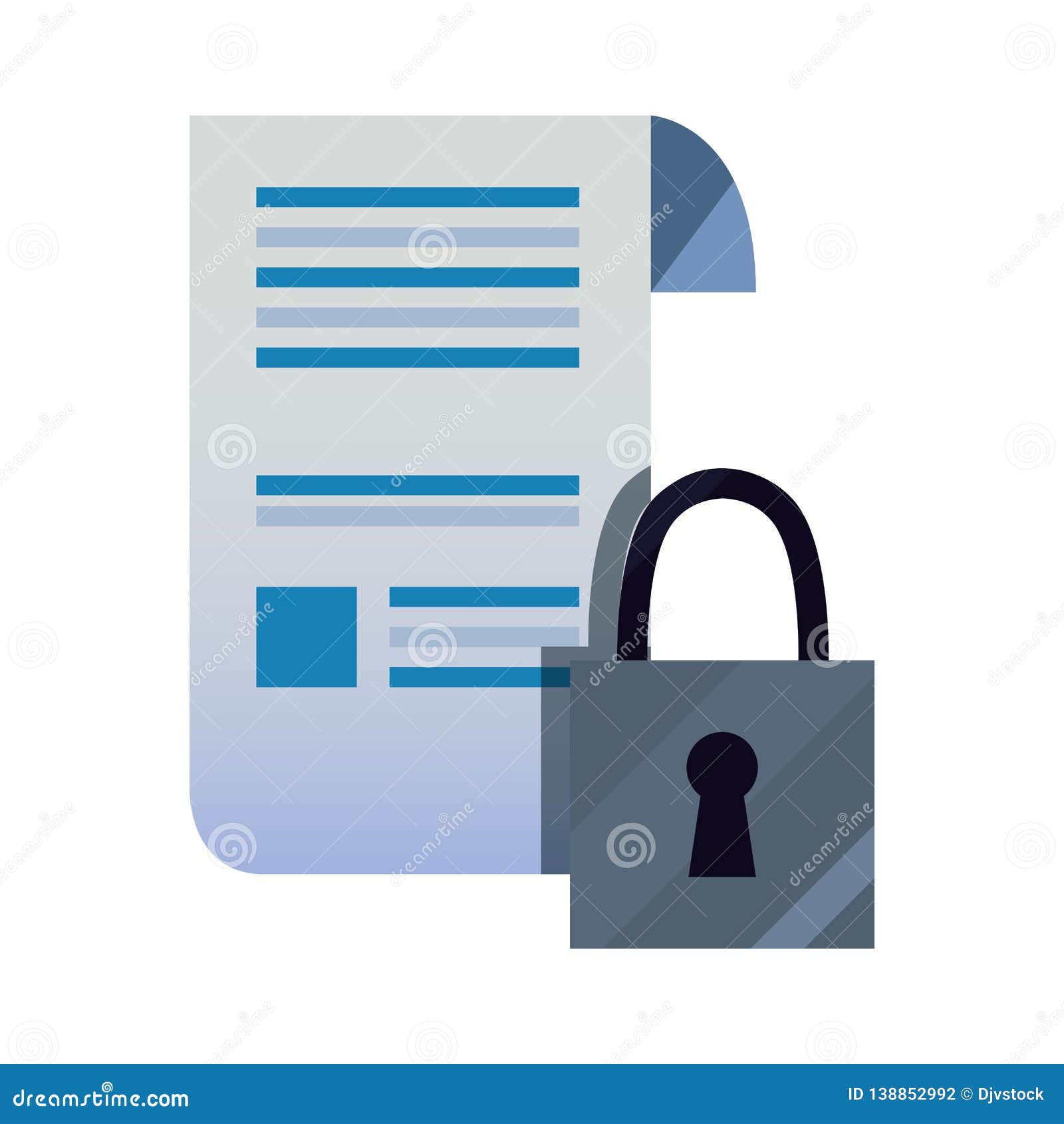 Document File Paper Data Security Stock Vector - Illustration of sign ...