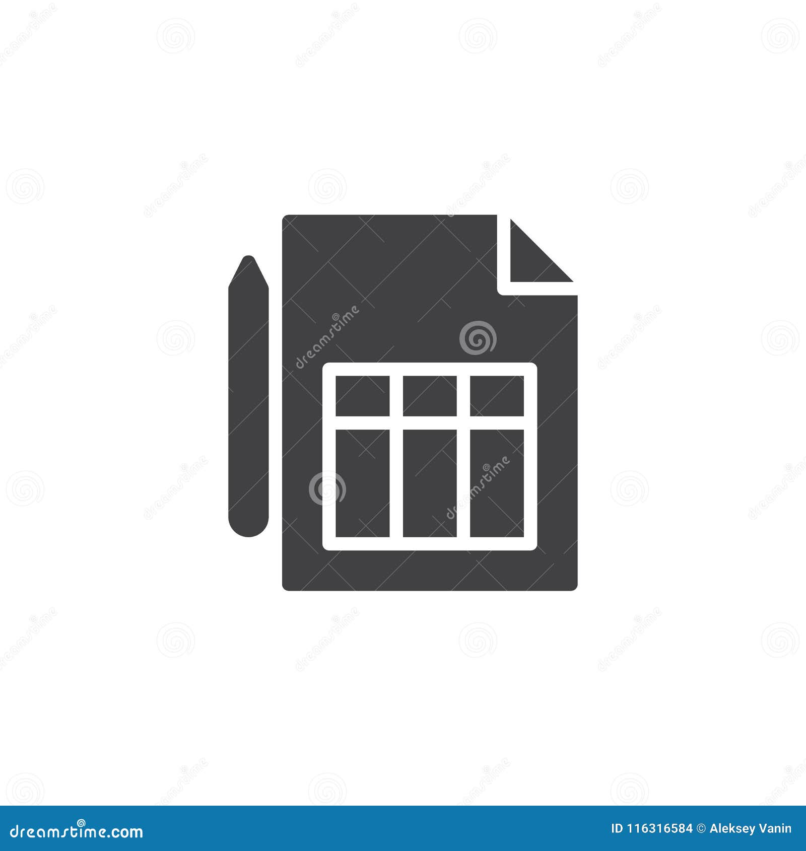 Document File and Pen Vector Icon Stock Vector - Illustration of pencil ...