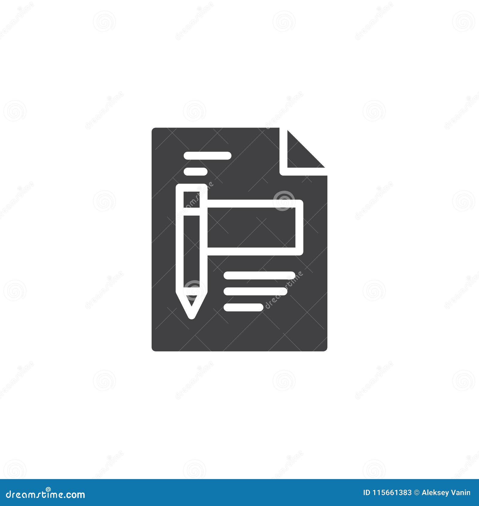 Document File and Pen Vector Icon Stock Vector - Illustration of pixel ...