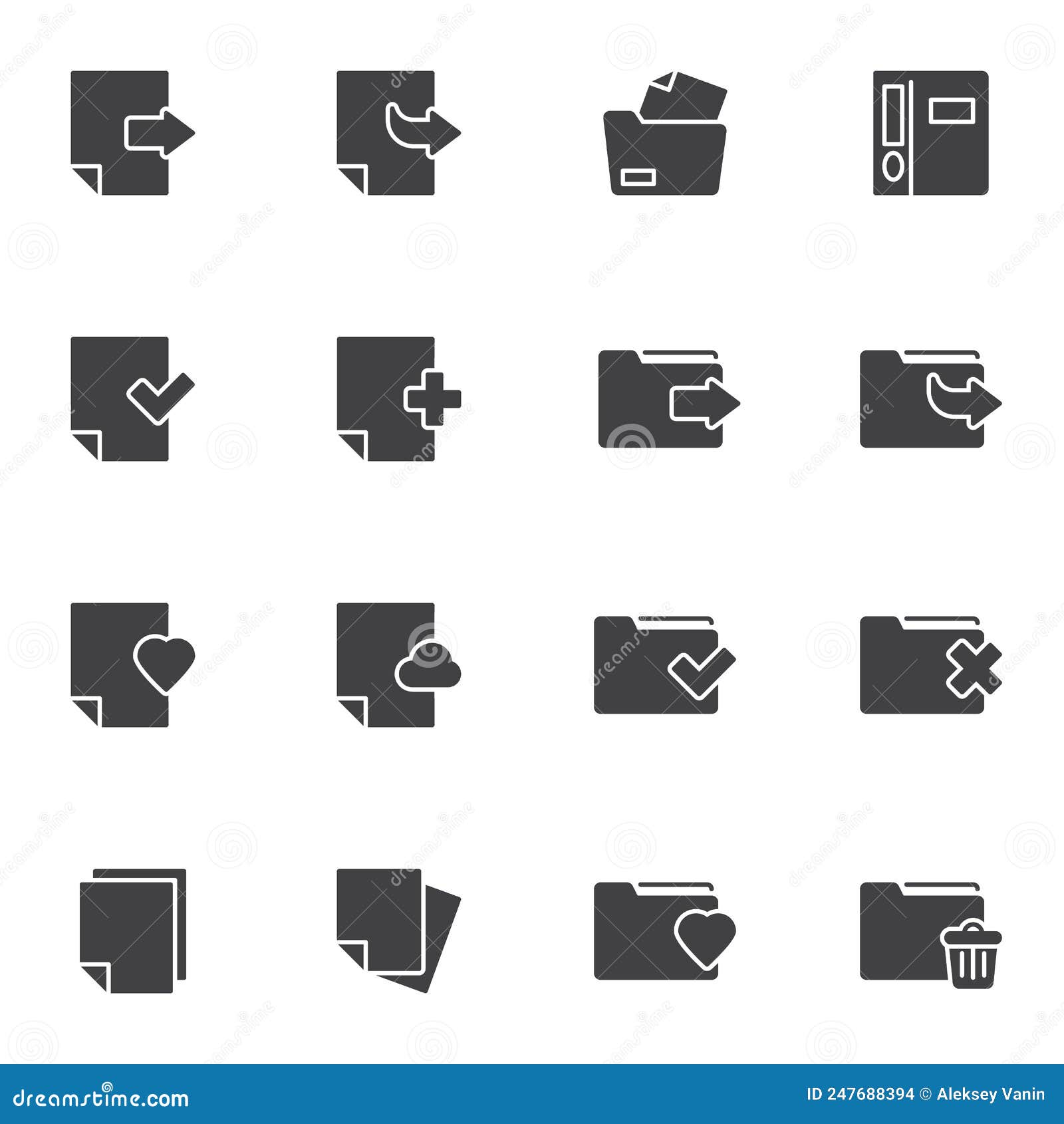 Document File Vector Icons Set Stock Vector - Illustration of perfect ...
