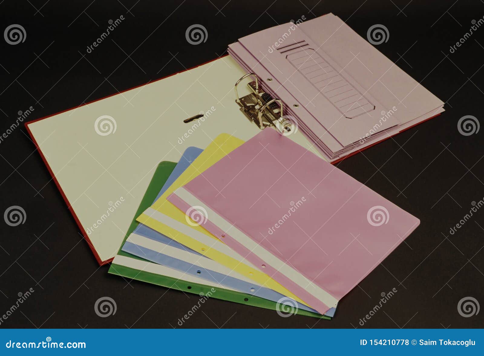 Document Files, Folders in Various Colors Stock Photo - Image of colors ...