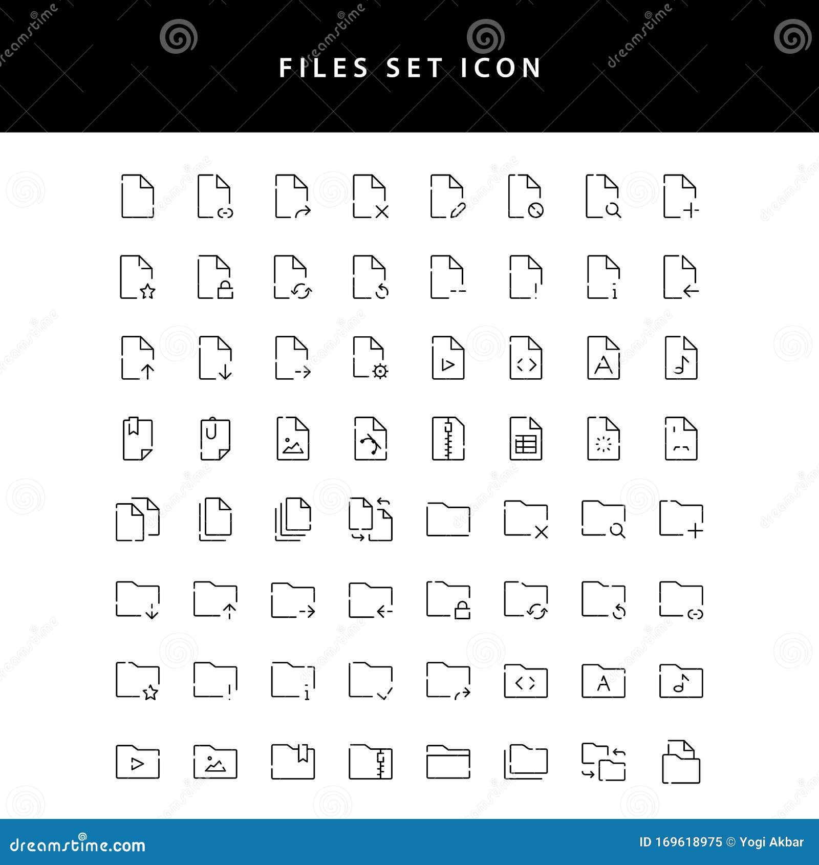 Document Files Icon Outline Set Stock Vector - Illustration of folder ...